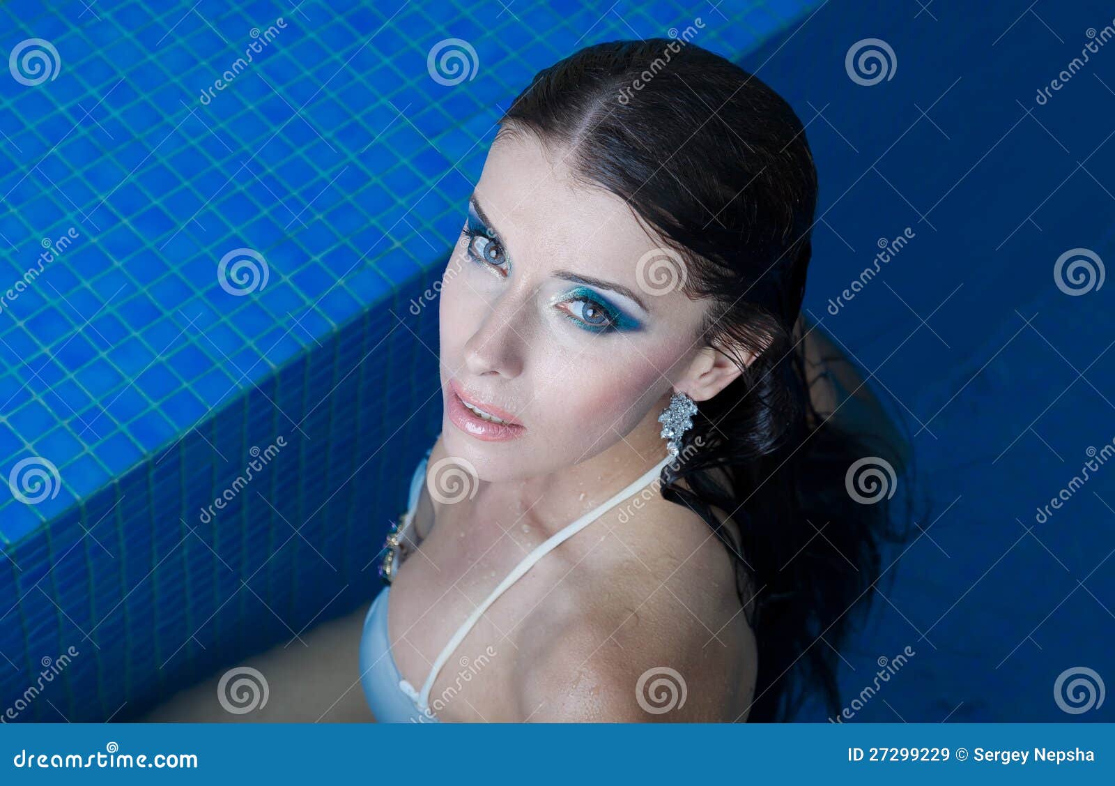The beautiful girl in pool stock image. Image of lifestyle - 27299229
