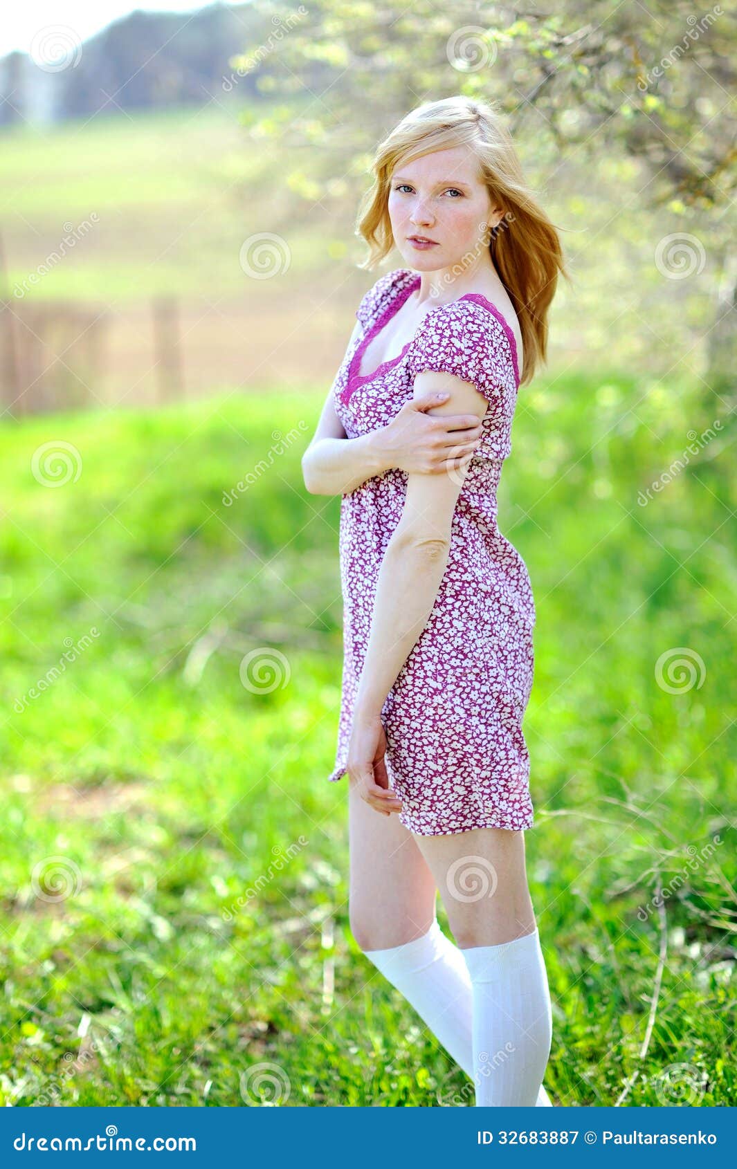 Beautiful Girl Portrait on a Meadow Stock Image - Image of lady ...