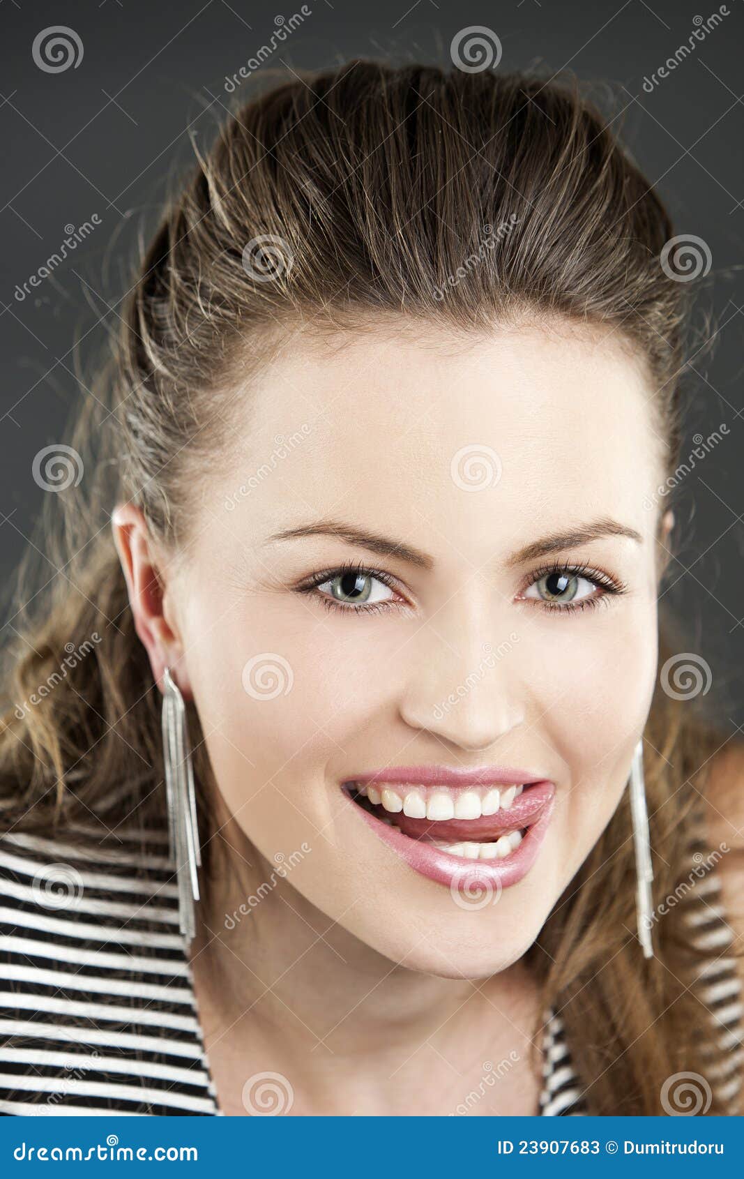 Beautiful Girl with Positive Face Expression Stock Image - Image of ...