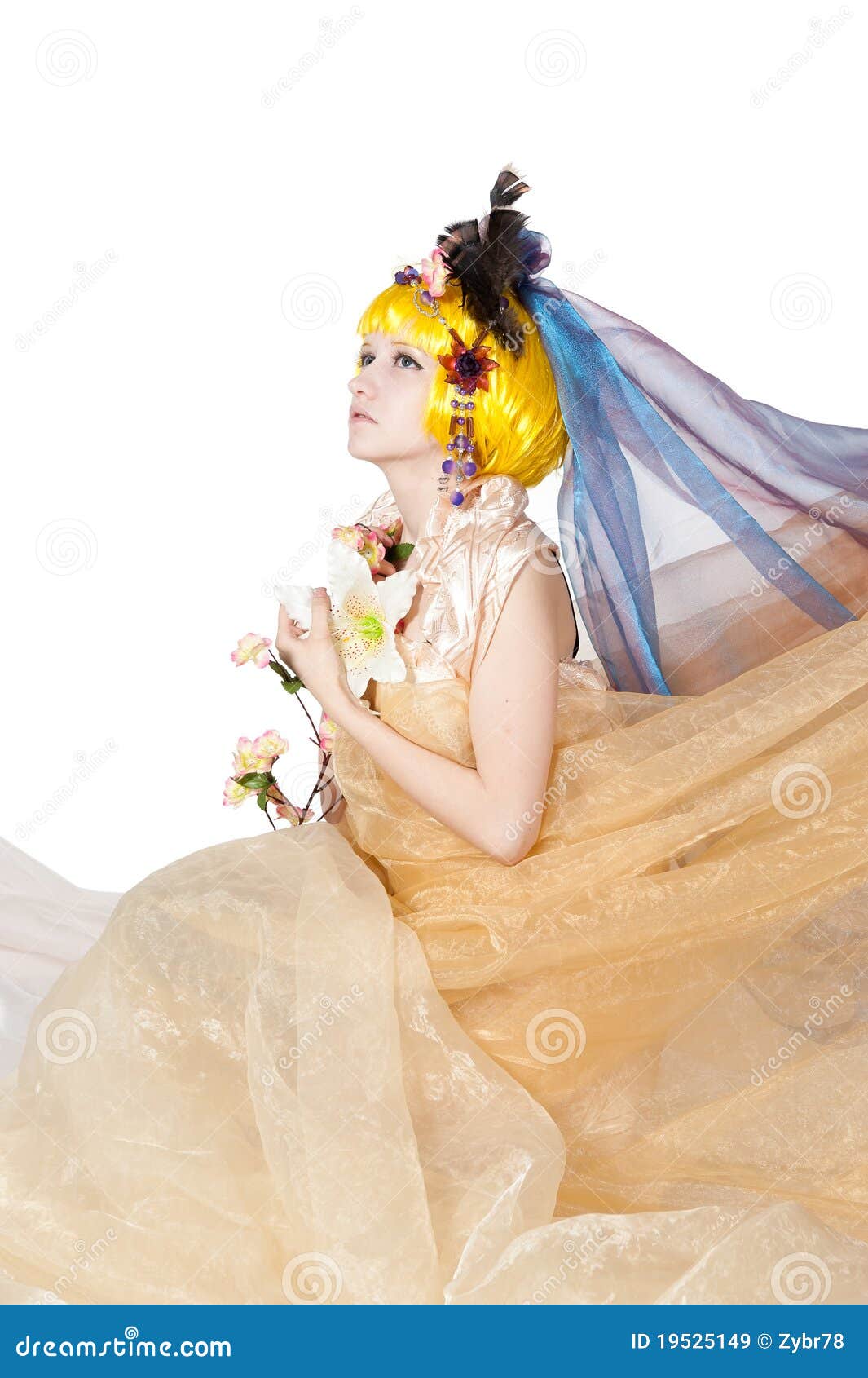 Beautiful Girl the Princess in a Fabric Stock Image - Image of ...
