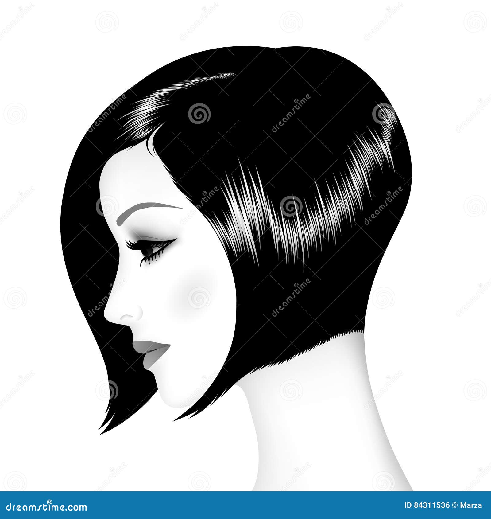 Beautiful girl_profile stock vector. Illustration of graphic - 84311536