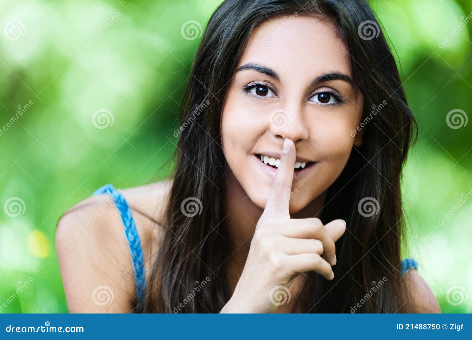 Finger On The Lips Of A Model Royalty-Free Stock Photo | CartoonDealer ...