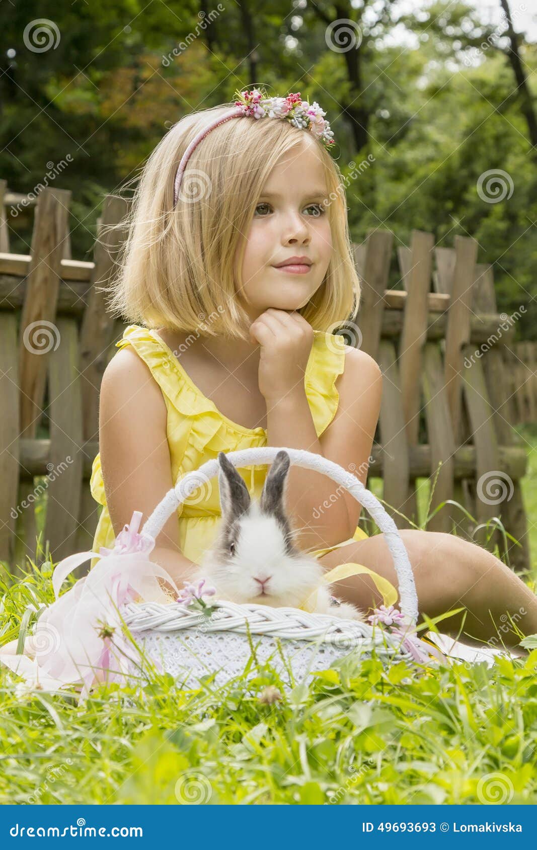 Beautiful Girl with a Rabbit Stock Image - Image of dress, caucasian ...