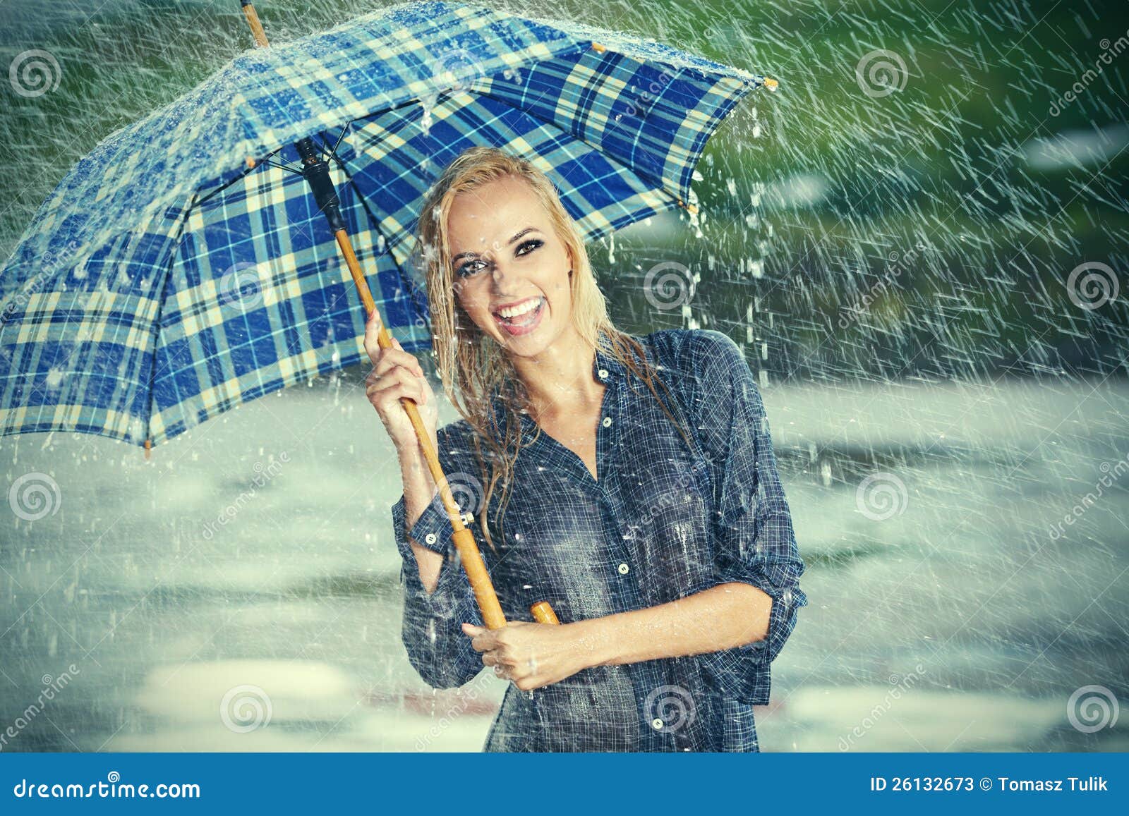 Beautiful girl in rain. stock image. Image of fresh, female - 26132673