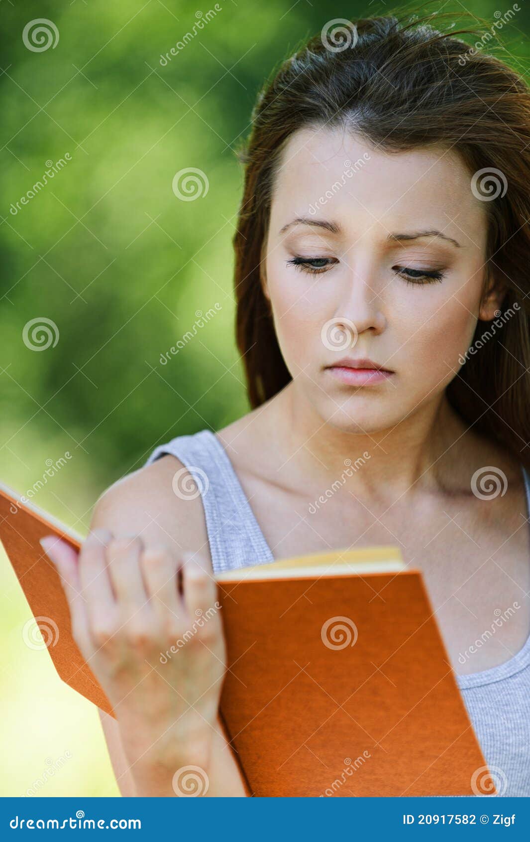 Beautiful Girl Reading Book Stock Photo - Image of charmed, literature ...