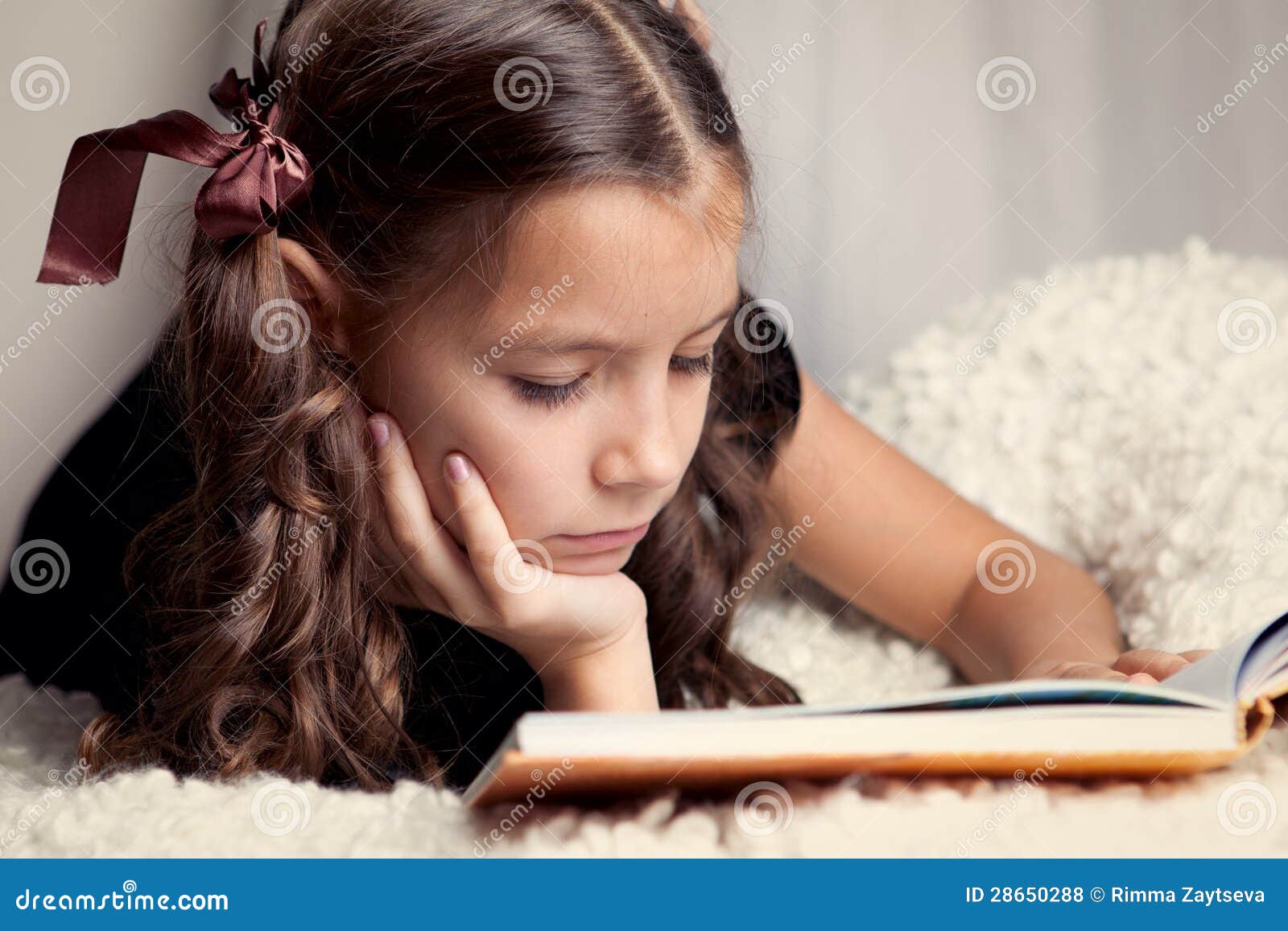 Beautiful Girl Reading Book Stock Photo - Image of child, teen: 28650288