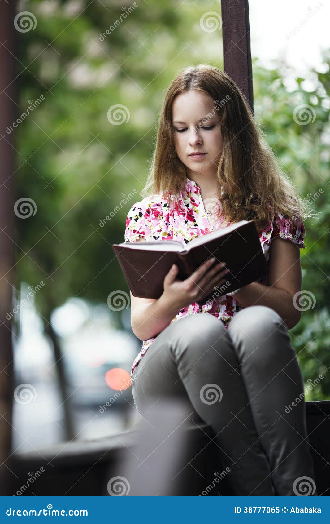 Beautiful Girl Reading Book Stock Image - Image of looking, caucasian ...