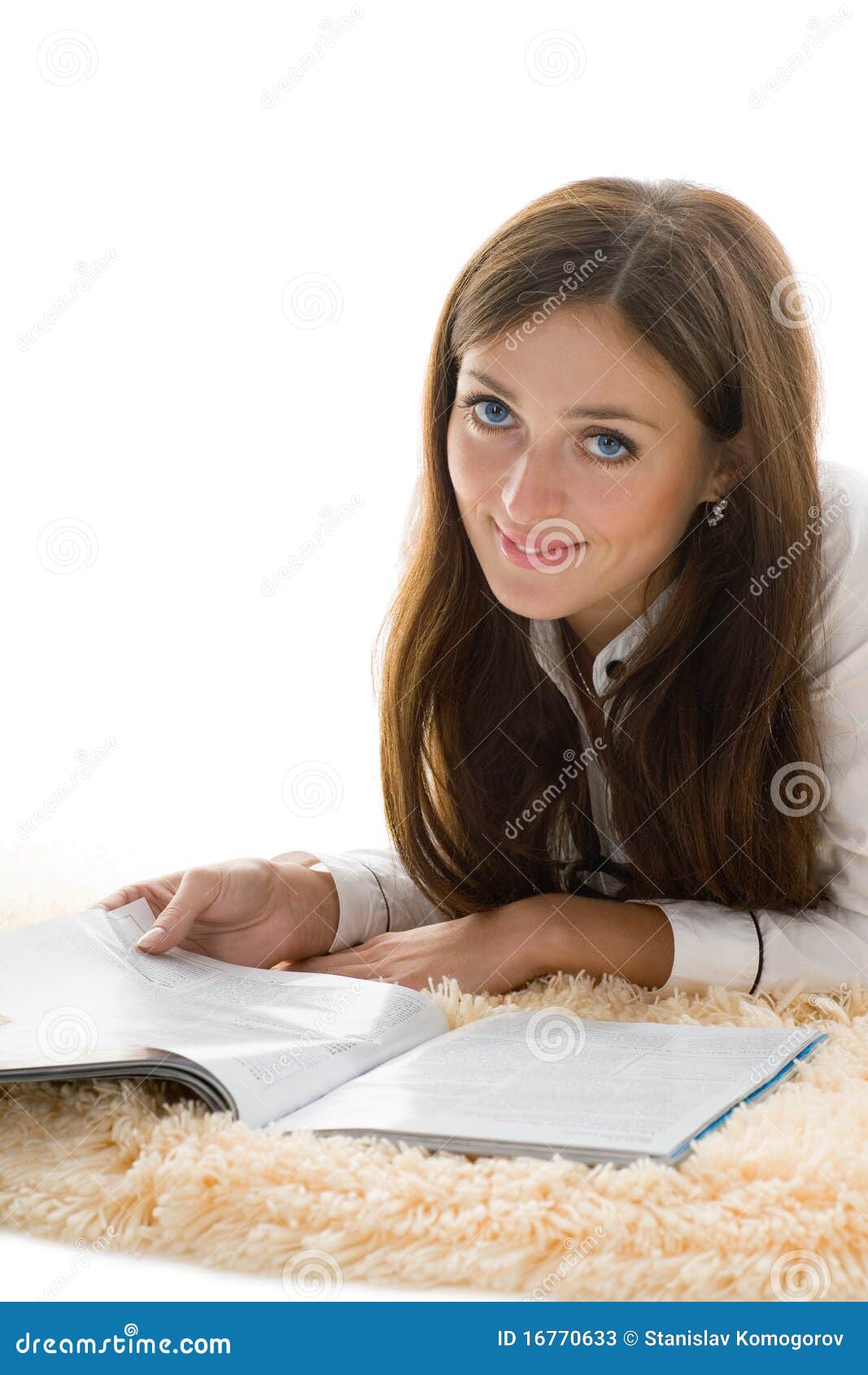 Beautiful Girl Reading a Magazine Stock Image - Image of girl, leisure ...