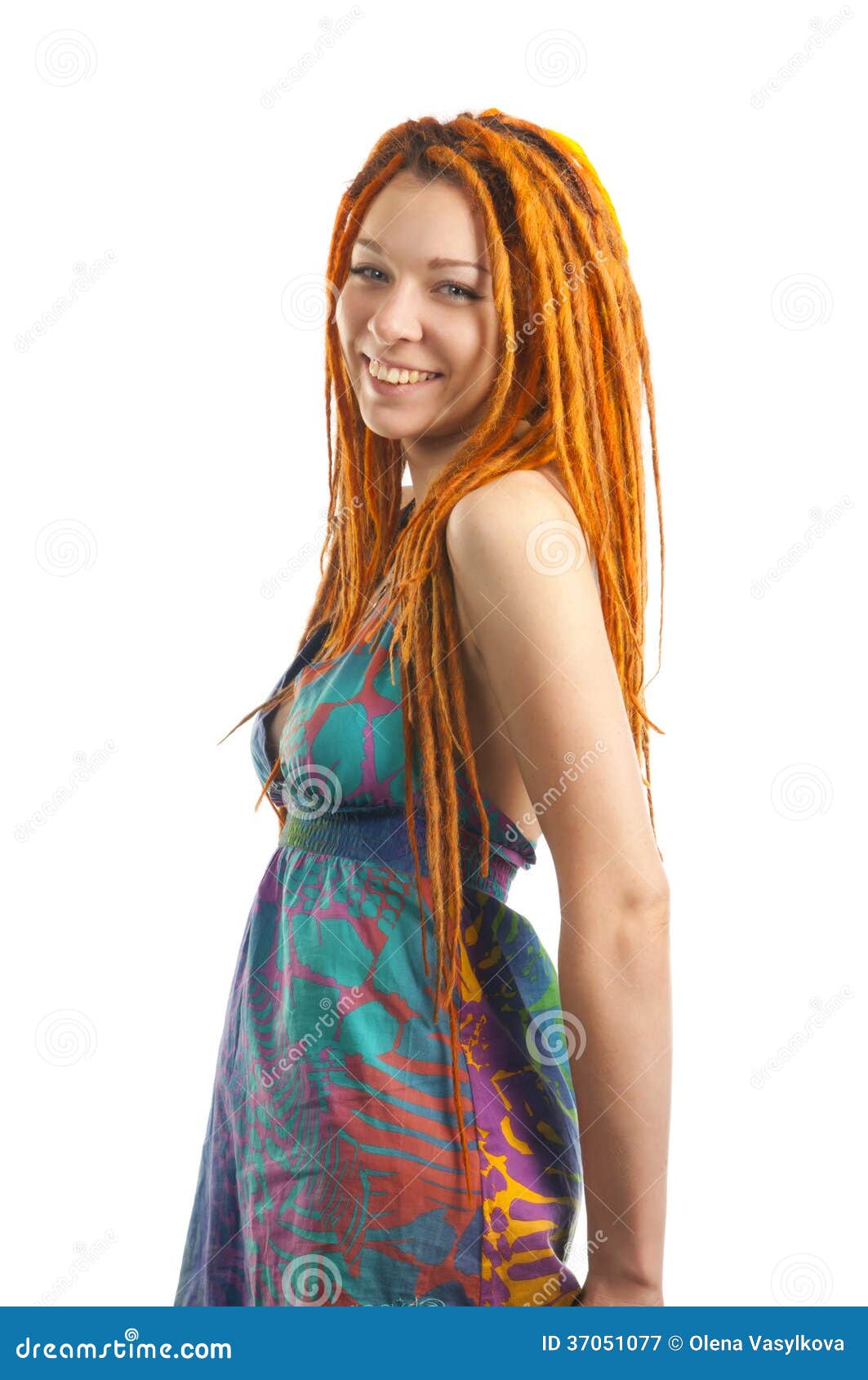 Beautiful Girl with Red Dreadlocks Stock Image - Image of modern, hair ...