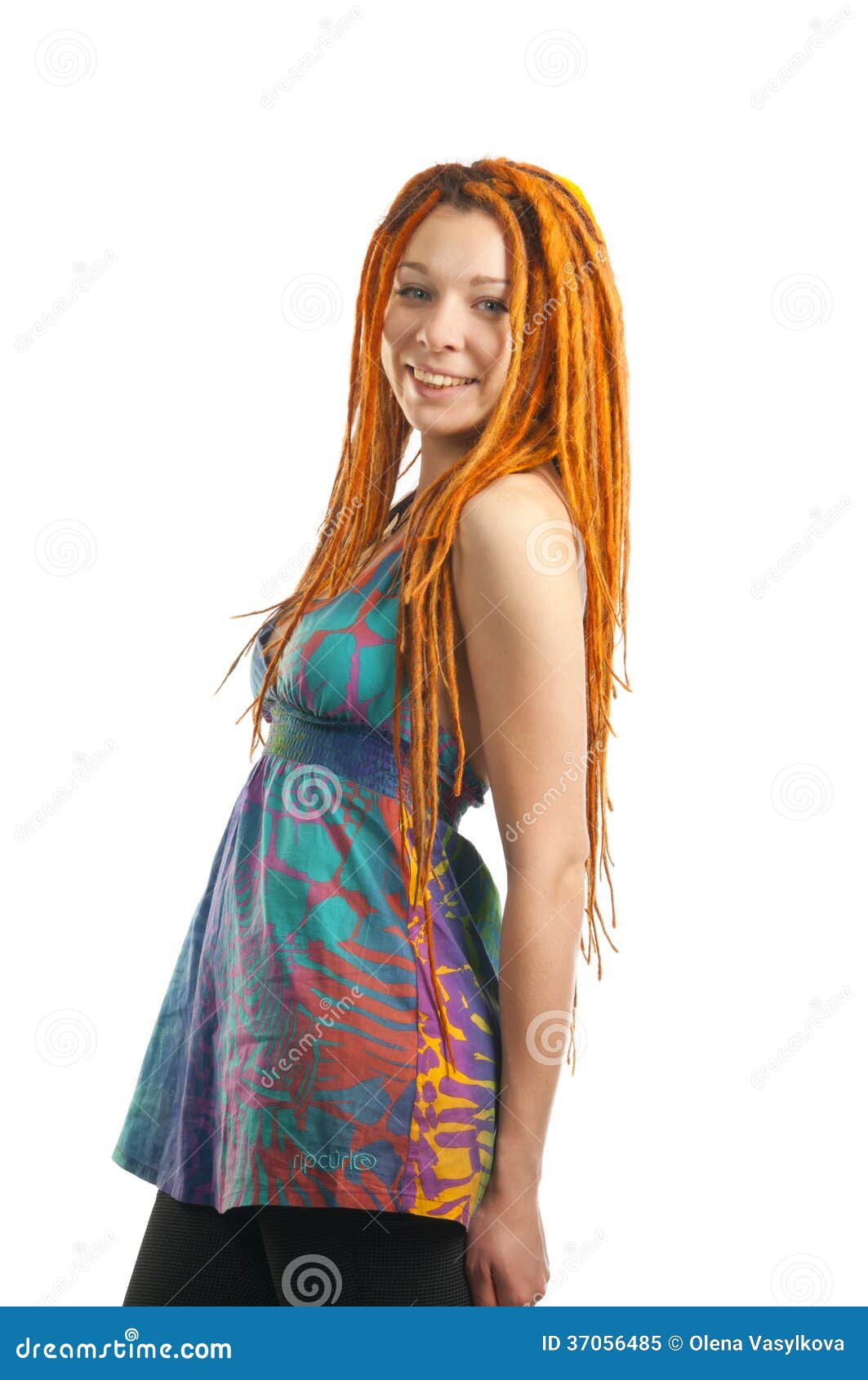 Beautiful Girl with Red Dreadlocks Stock Image - Image of redhaired ...