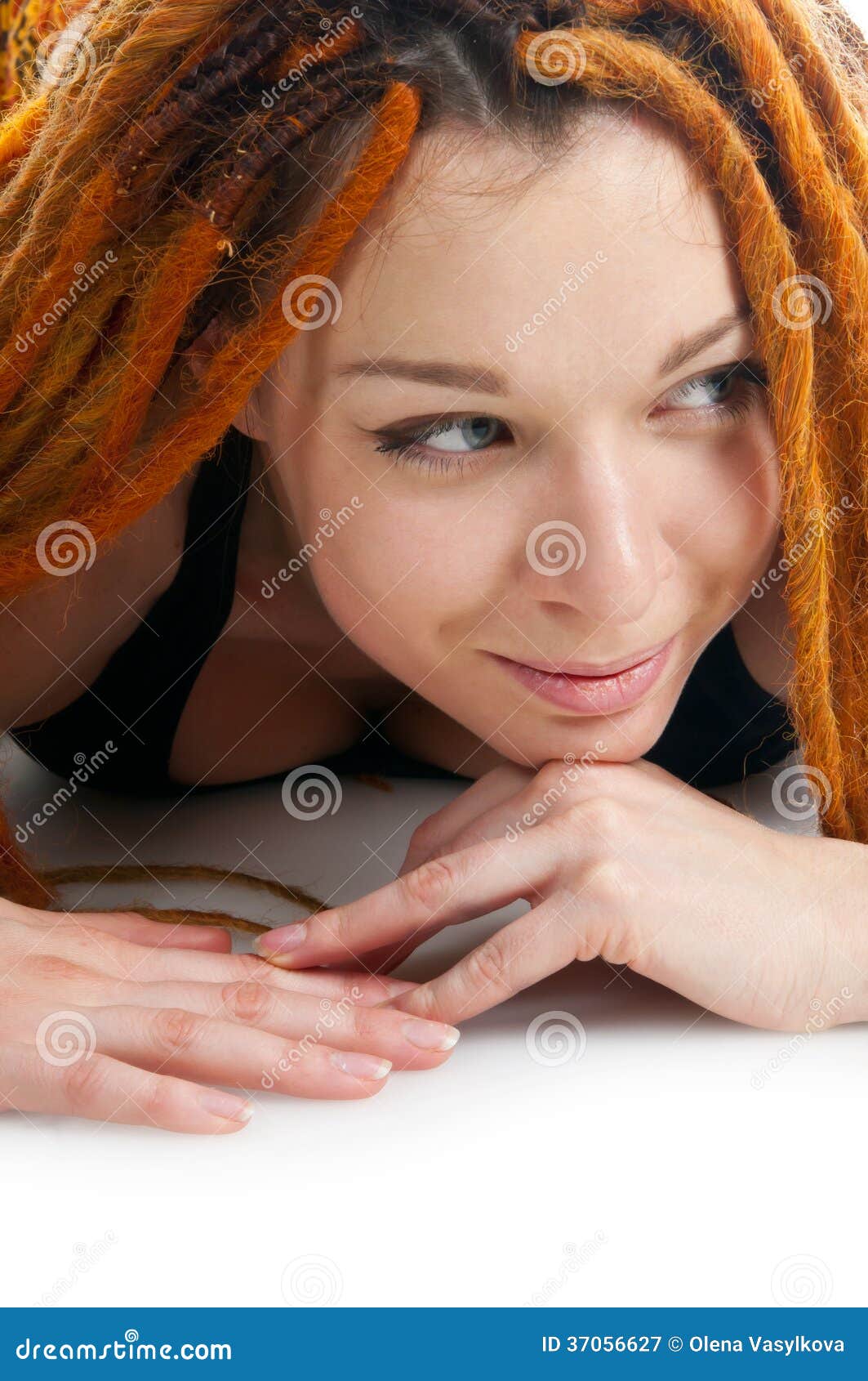 Beautiful Girl with Red Dreadlocks Stock Image - Image of redhaired ...