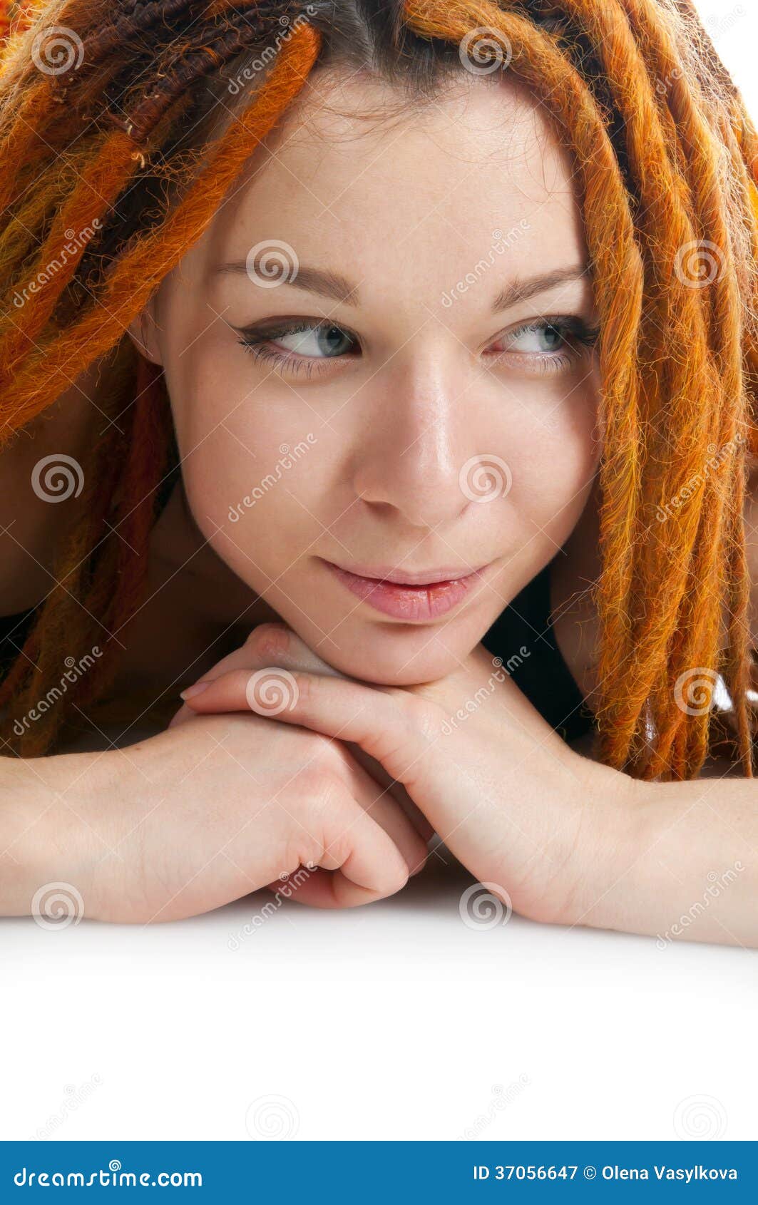 Beautiful Girl with Red Dreadlocks Stock Image - Image of adult ...