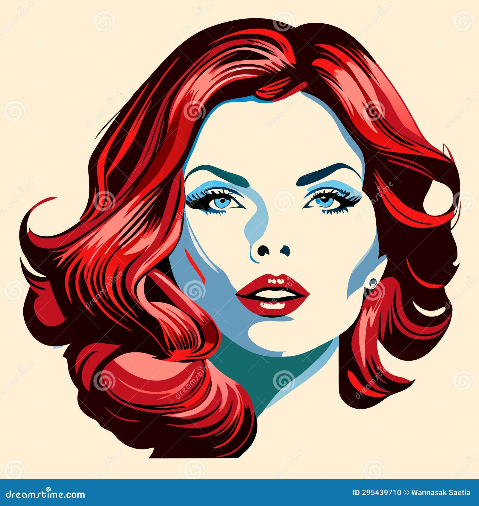 Beautiful Girl With Red Hair Stock Illustration Illustration Of