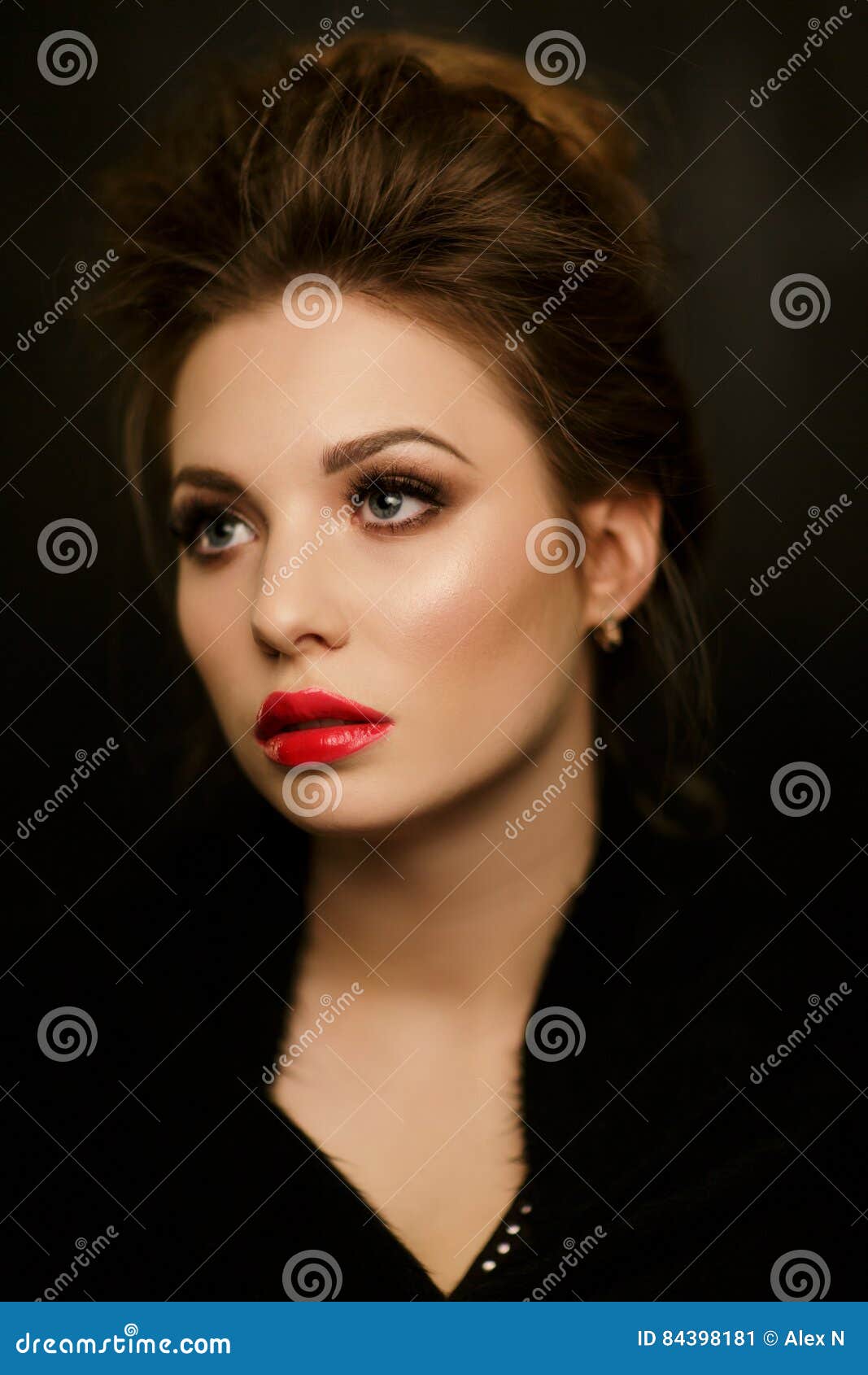 Beautiful Girl with Red Lips Stock Image - Image of attractive ...