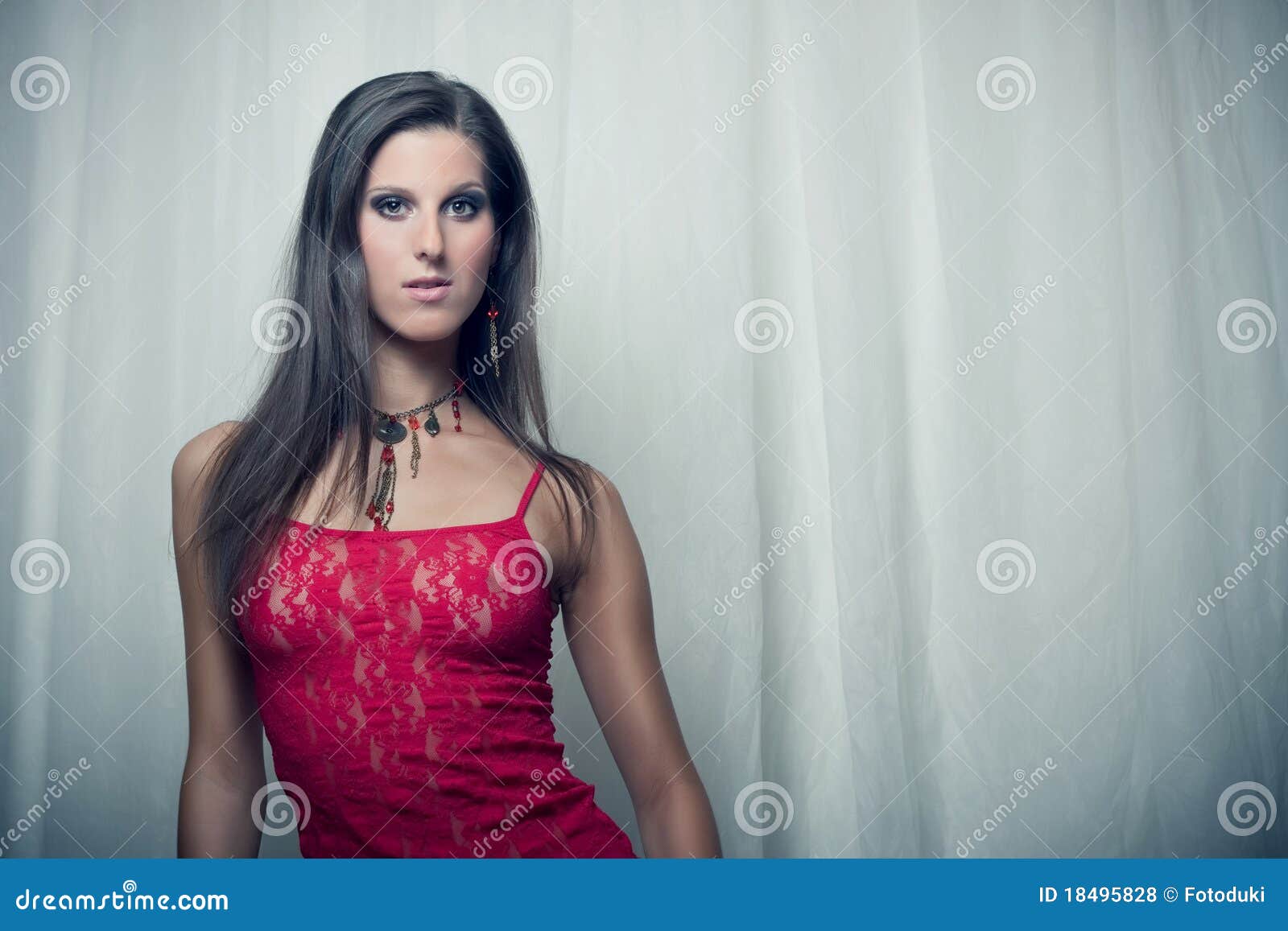 Beautiful girl in red top stock photo. Image of girl - 18495828