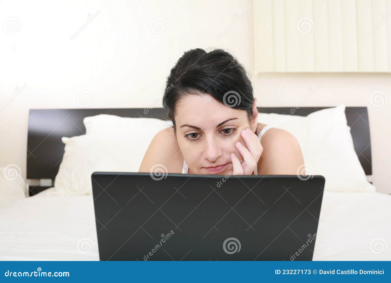Beautiful Girl Relaxing on the Bed Stock Image - Image of beautiful ...