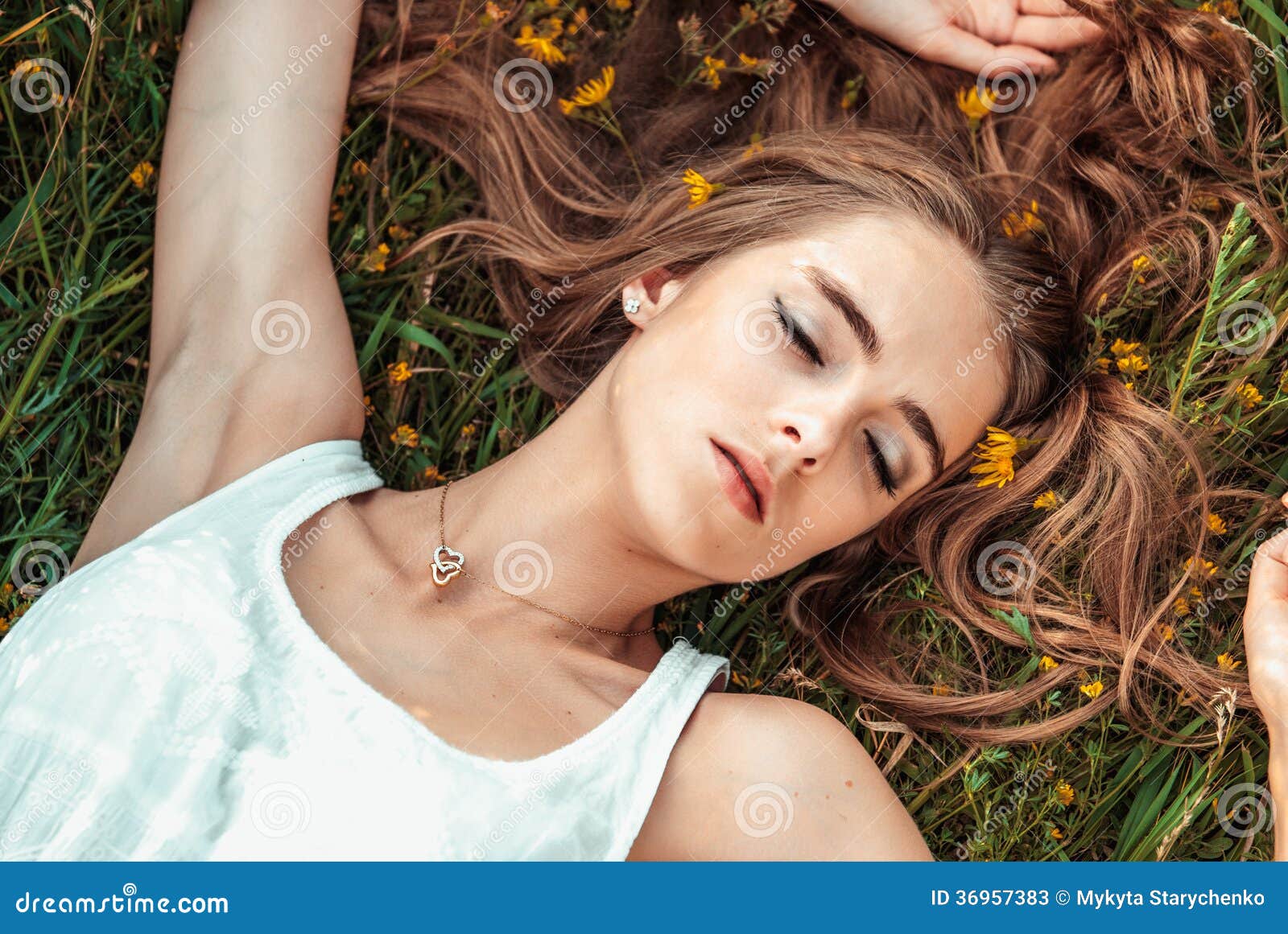 Beautiful Girl is Relaxing and Lying on the Grass Stock Image - Image ... Beautiful Girl is Relaxing and Lying on the Grass Stock Image - Image ...