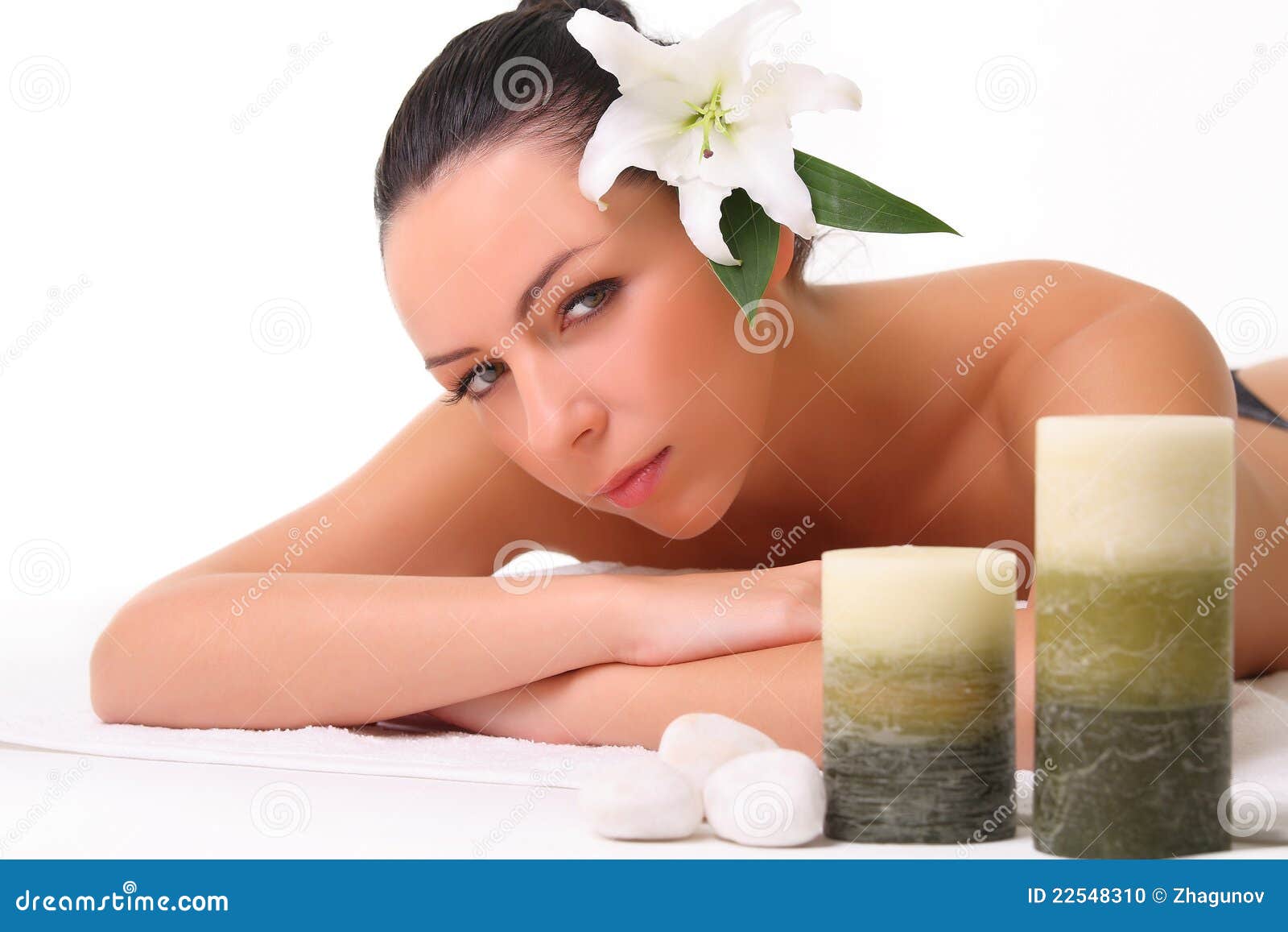 Beautiful Girl Relaxing in Spa Stock Photo - Image of cosmetics, clean ...