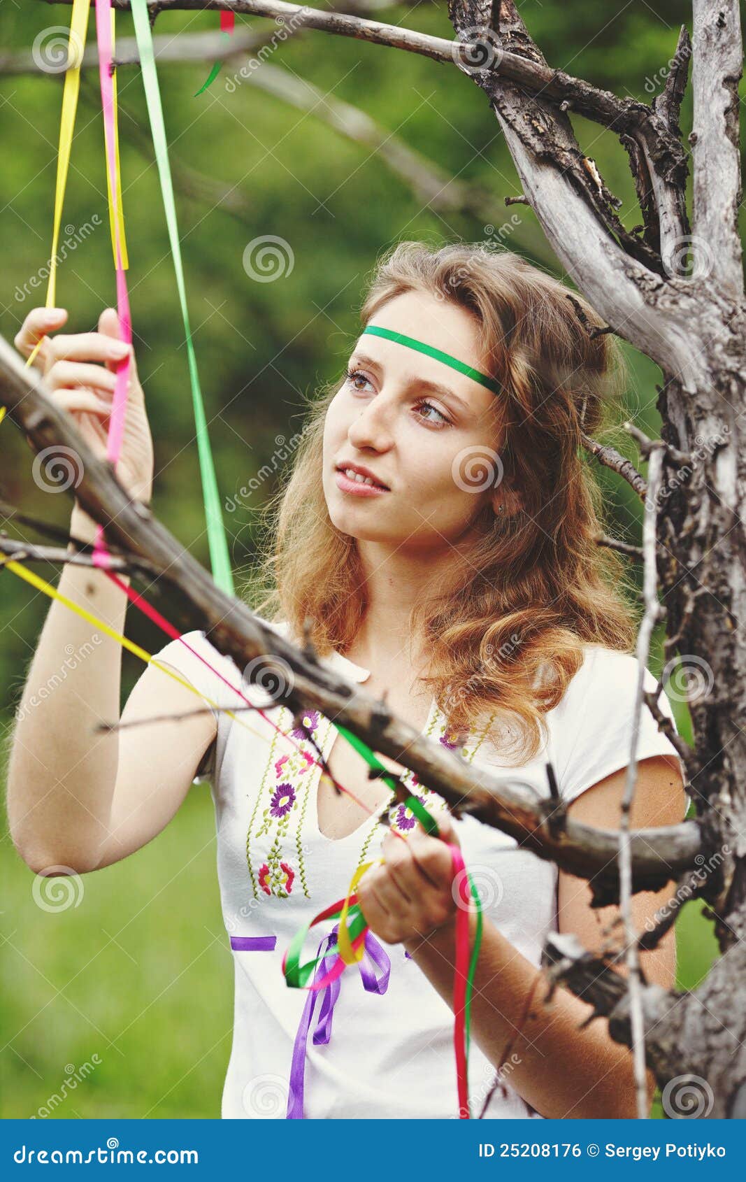 Beautiful Girl with Ribbons Stock Photo - Image of teenager, skill ...