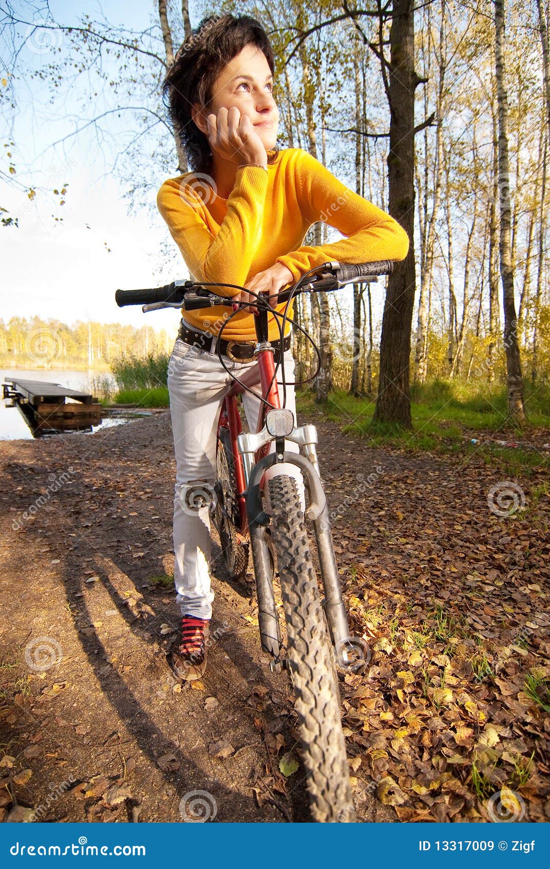 Beautiful Girl Riding Bicycle Royalty Free Stock Images - Image: 13317009