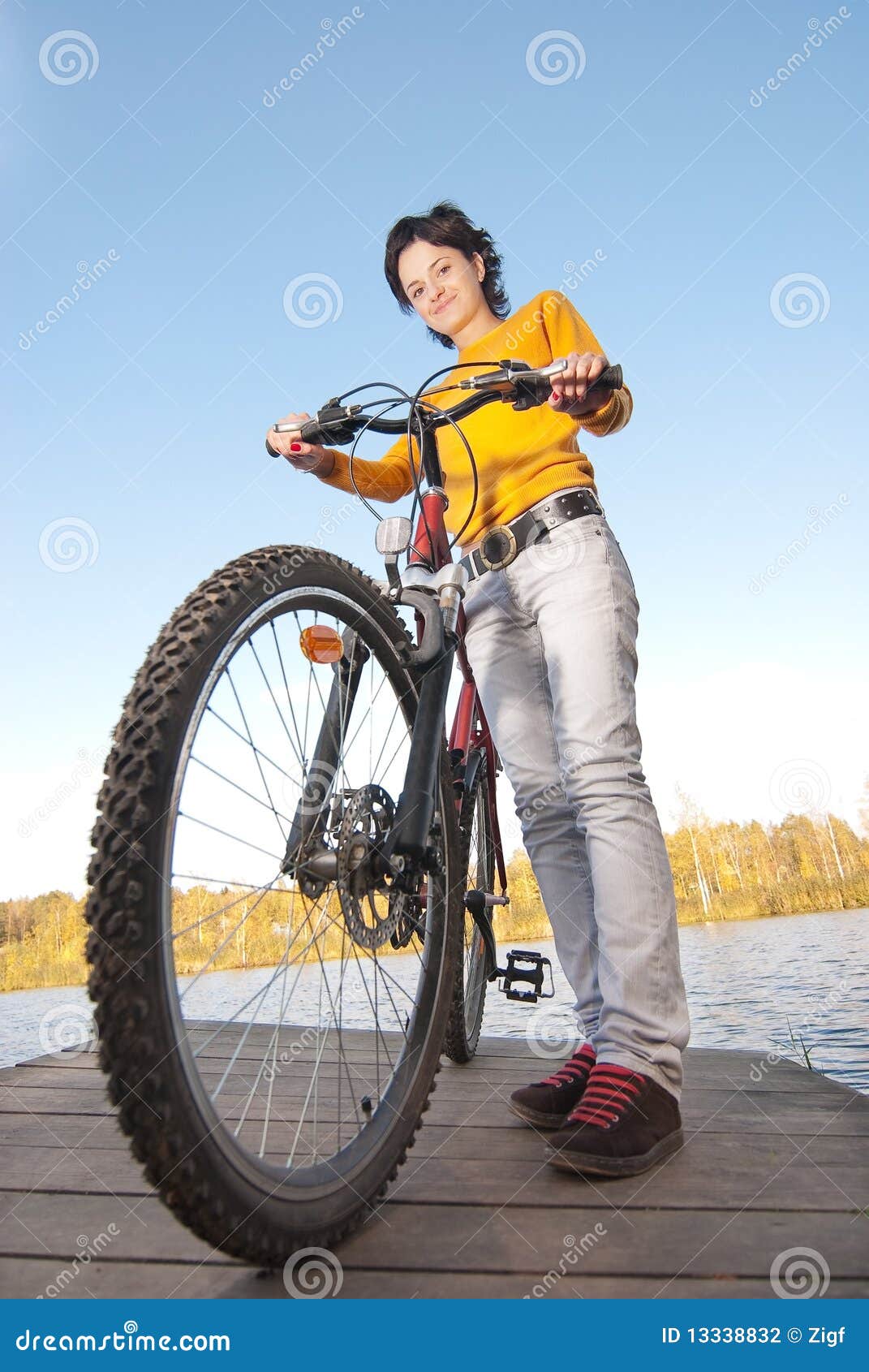 Beautiful Girl Riding Bicycle Stock Photo - Image of adolescence, park ...