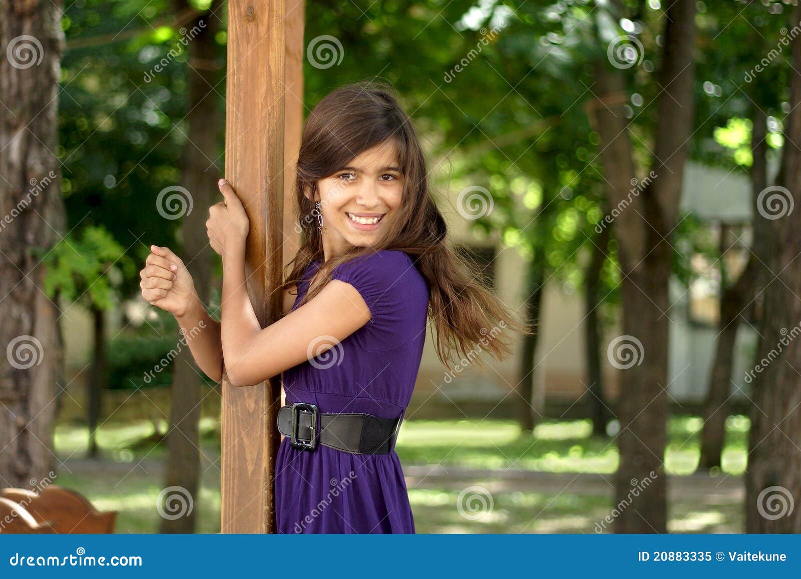 Beautiful Girl Riding on Carousel Stock Image - Image of outdoor ...