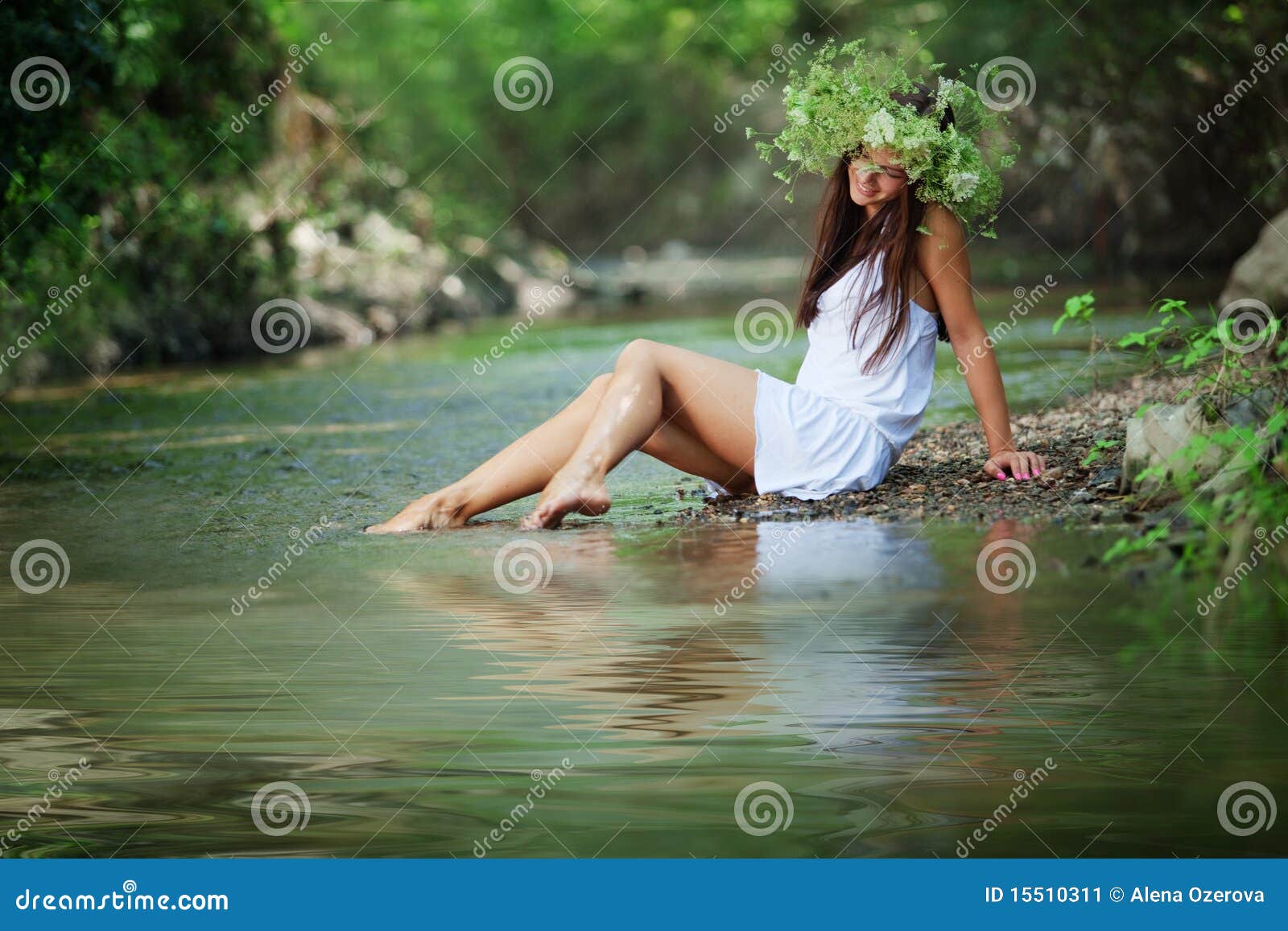 Beautiful girl in river stock image. Image of attractive - 15510311