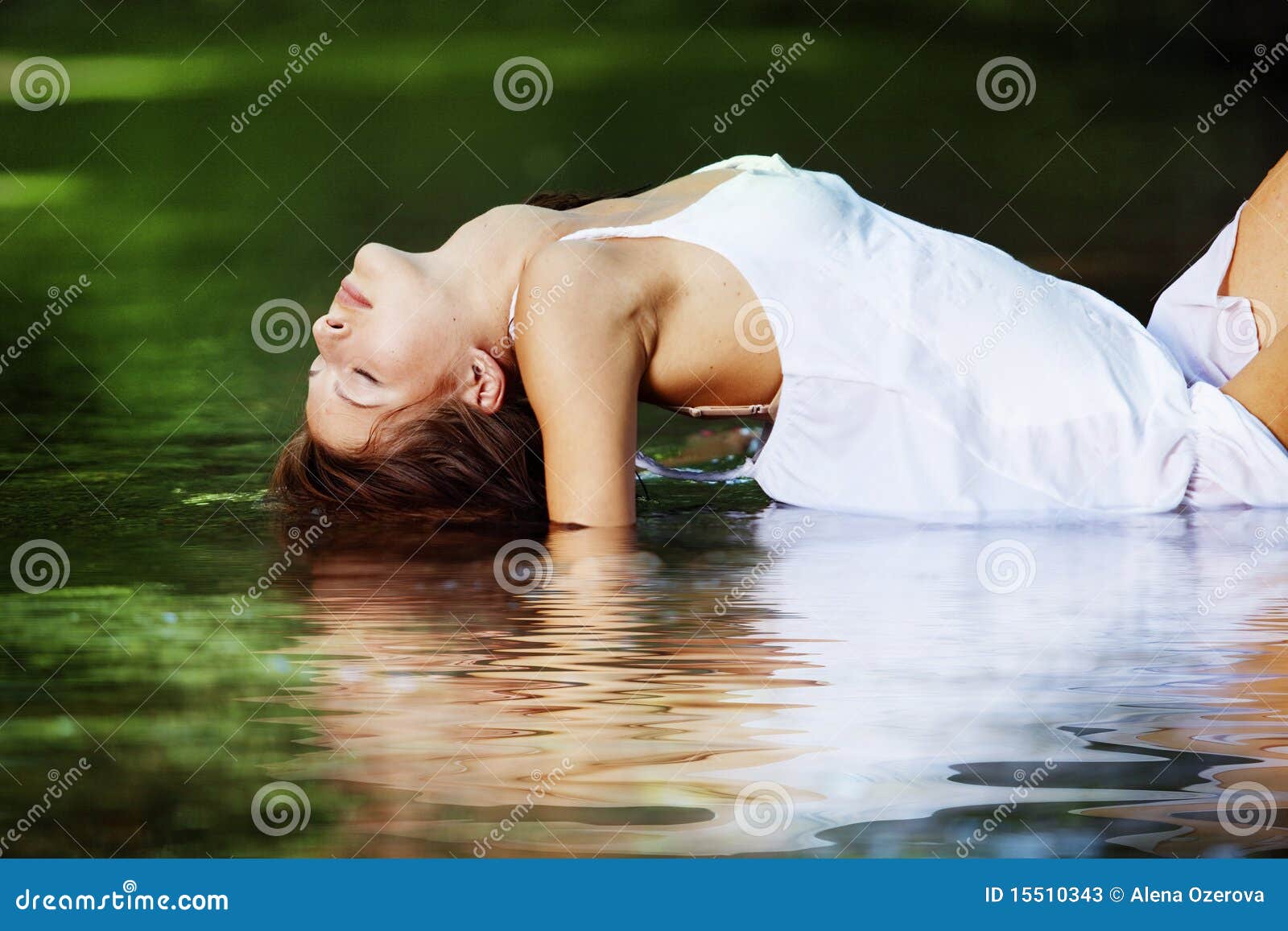 Beautiful girl in river stock image. Image of reflection - 15510343