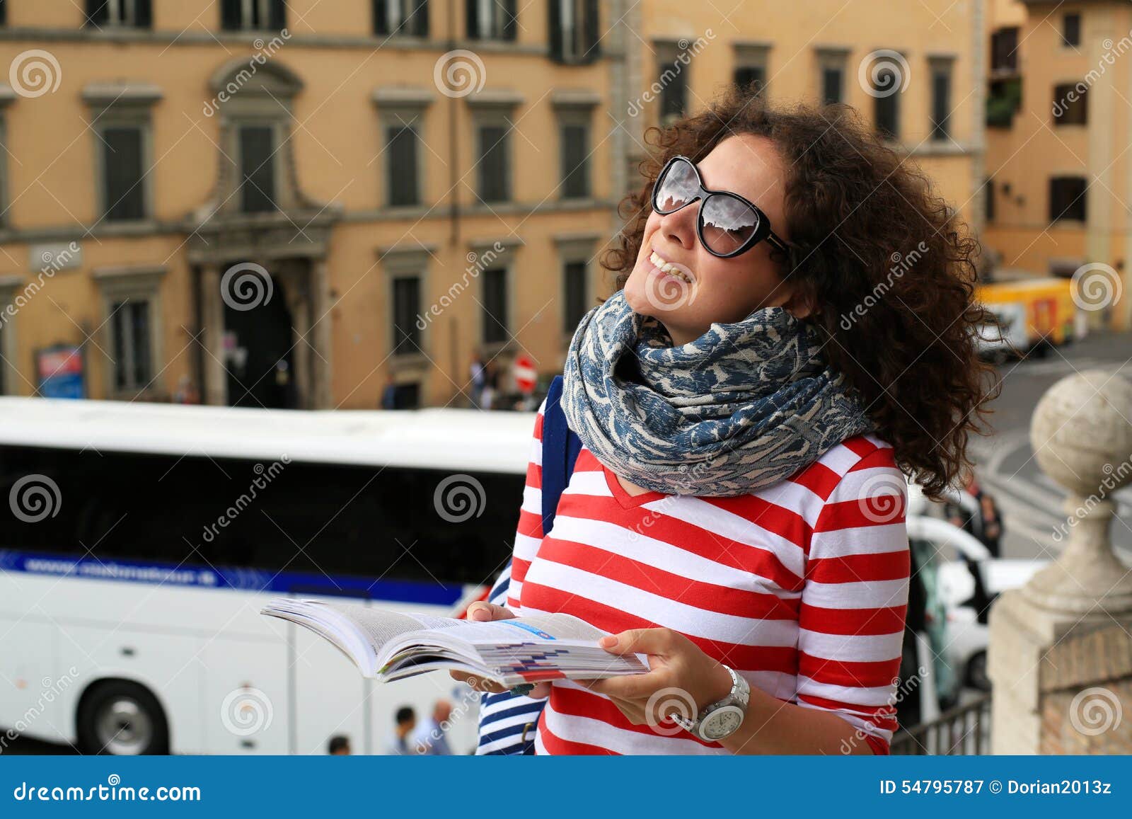 Beautiful girl in Rome stock image. Image of cathedral - 54795787