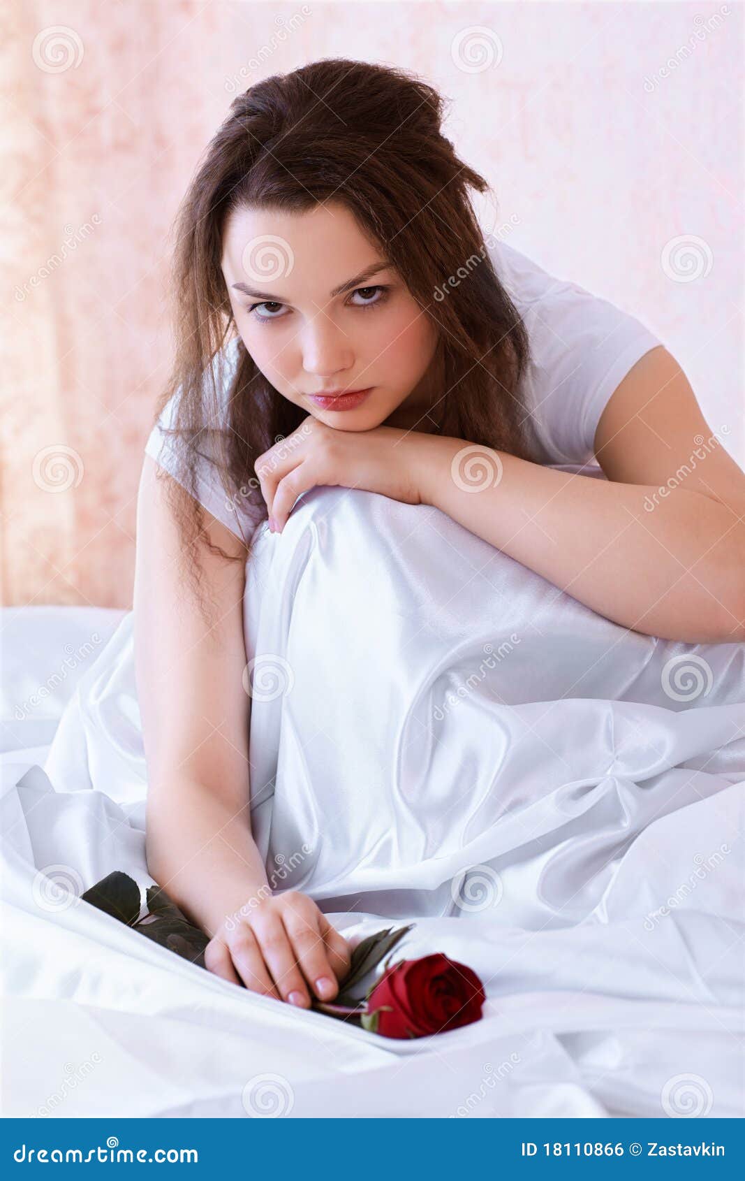 Beautiful girl with rose stock photo. Image of people - 18110866