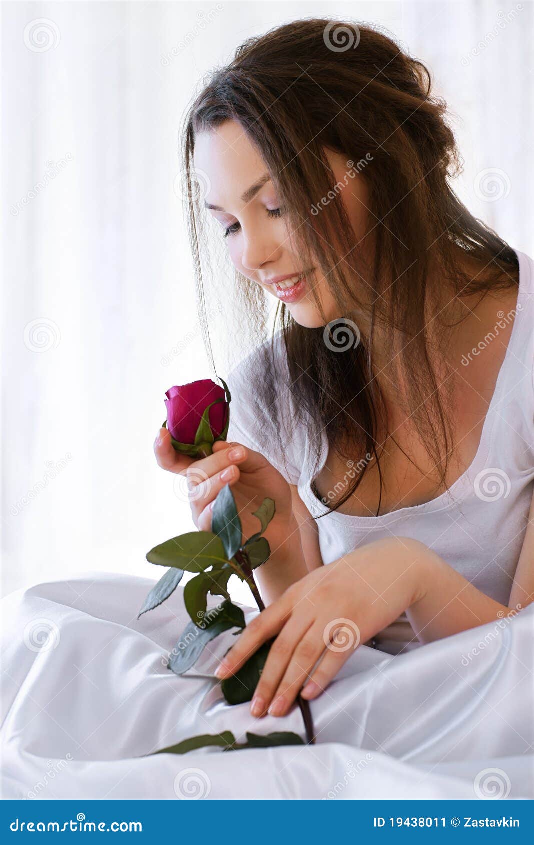 Beautiful girl with rose stock image. Image of anniversary - 19438011