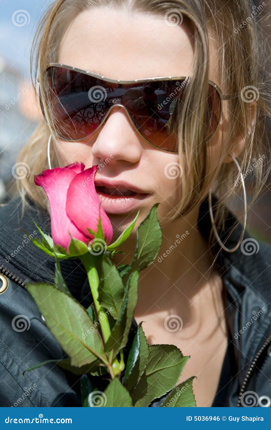 Beautiful girl and rose stock photo. Image of mysterious - 5036946