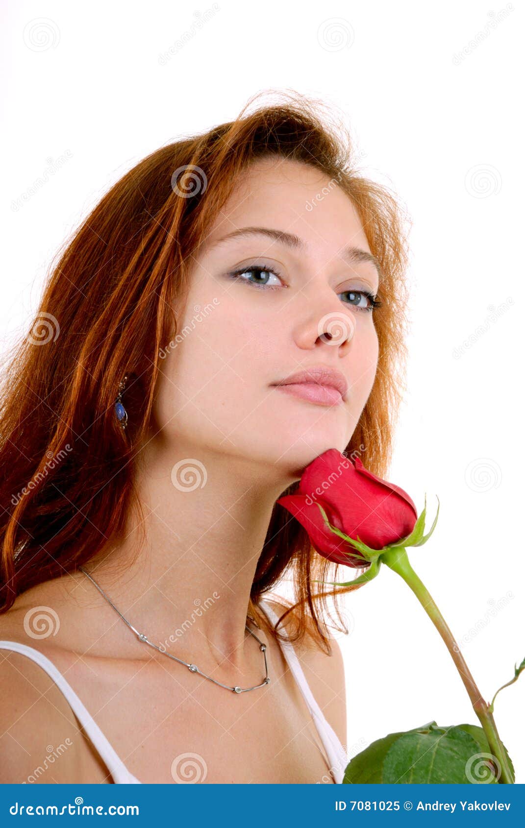 Beautiful Girl With Rose Royalty Free Stock Photo - Image: 7081025