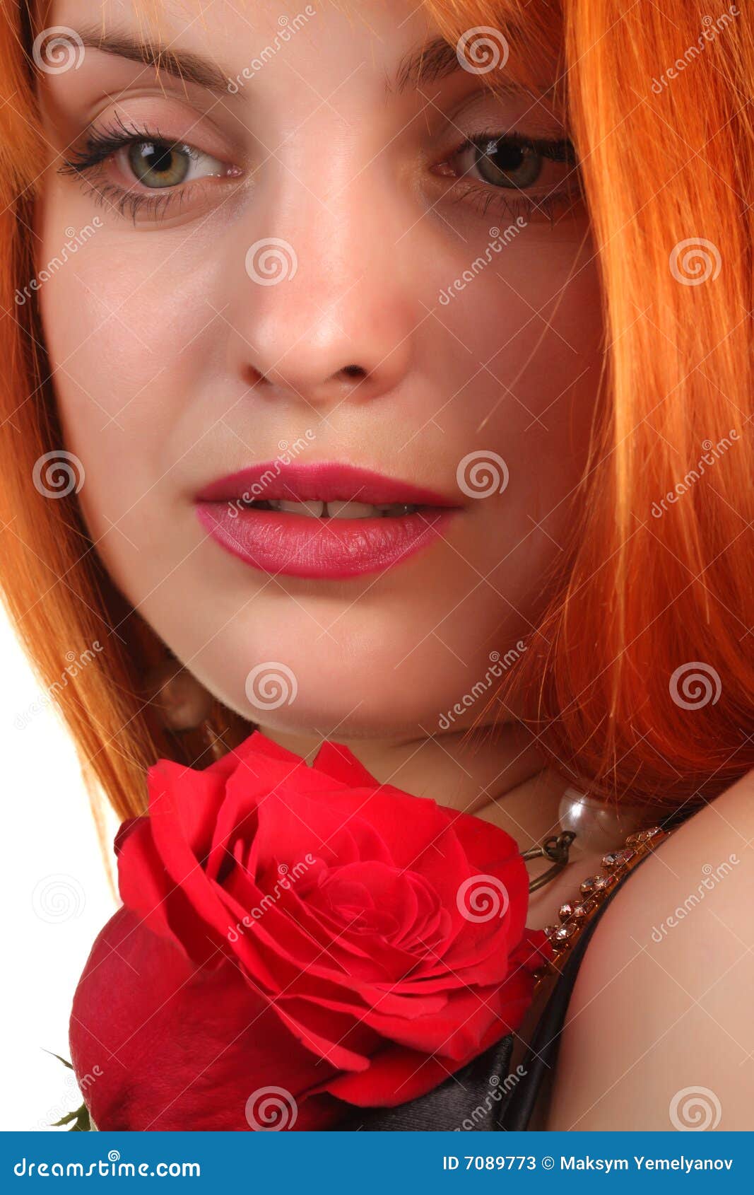 Beautiful girl with rose stock image. Image of love, holiday - 7089773