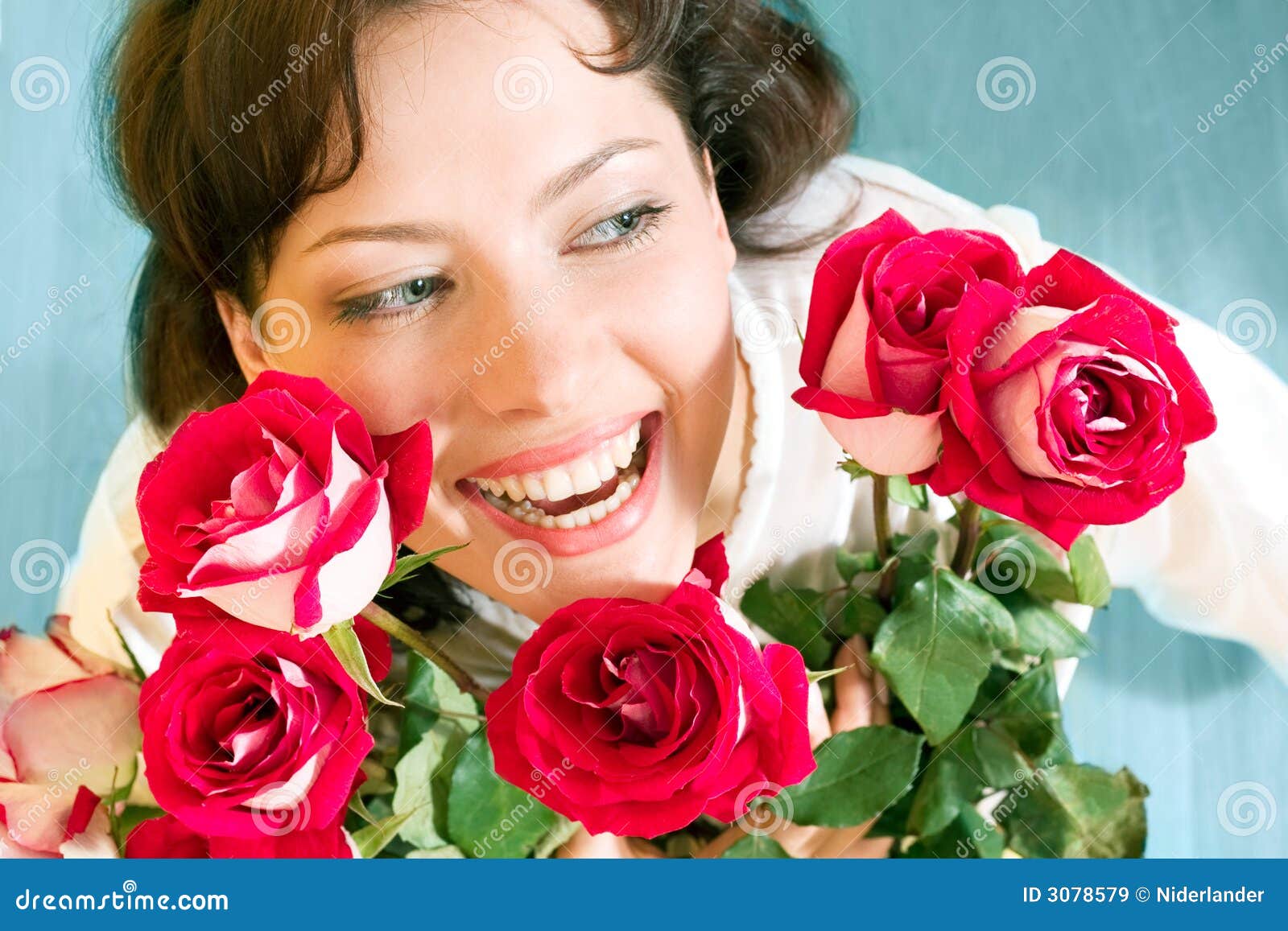 Beautiful girl with roses stock image. Image of woman - 3078579