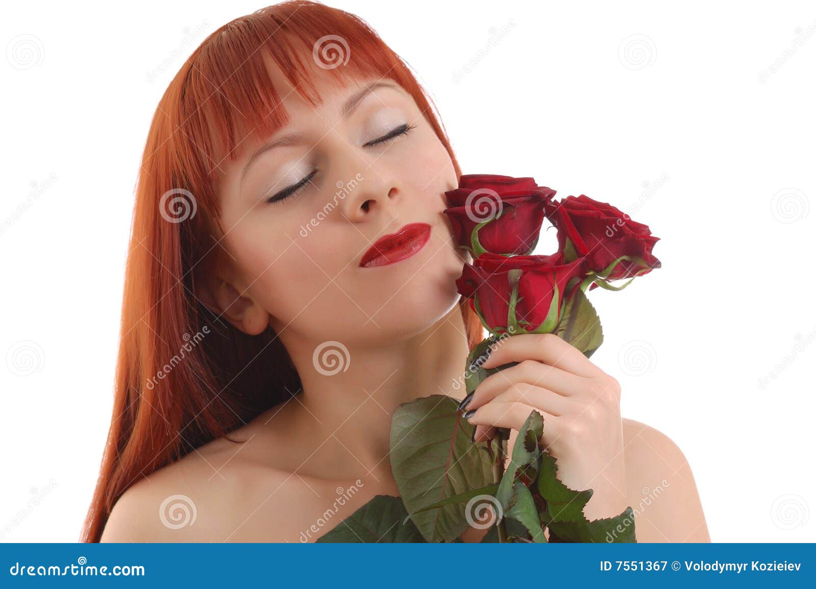Beautiful girl with roses stock image. Image of bouquet - 7551367