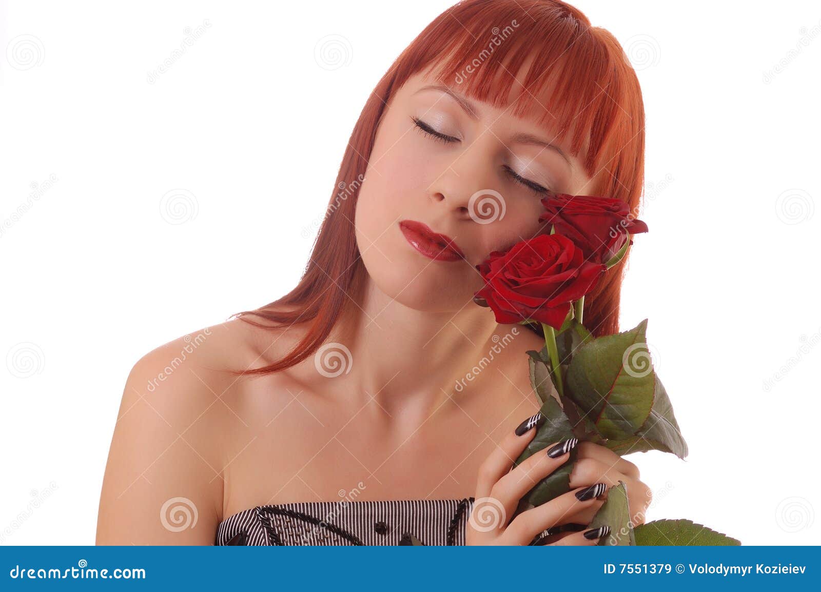 Beautiful girl with roses stock image. Image of glamour - 7551379