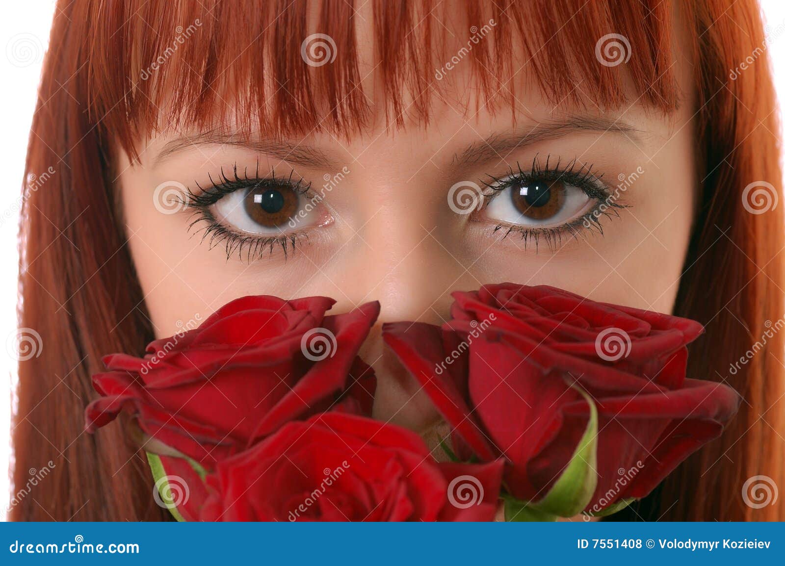 Beautiful girl with roses stock photo. Image of model - 7551408