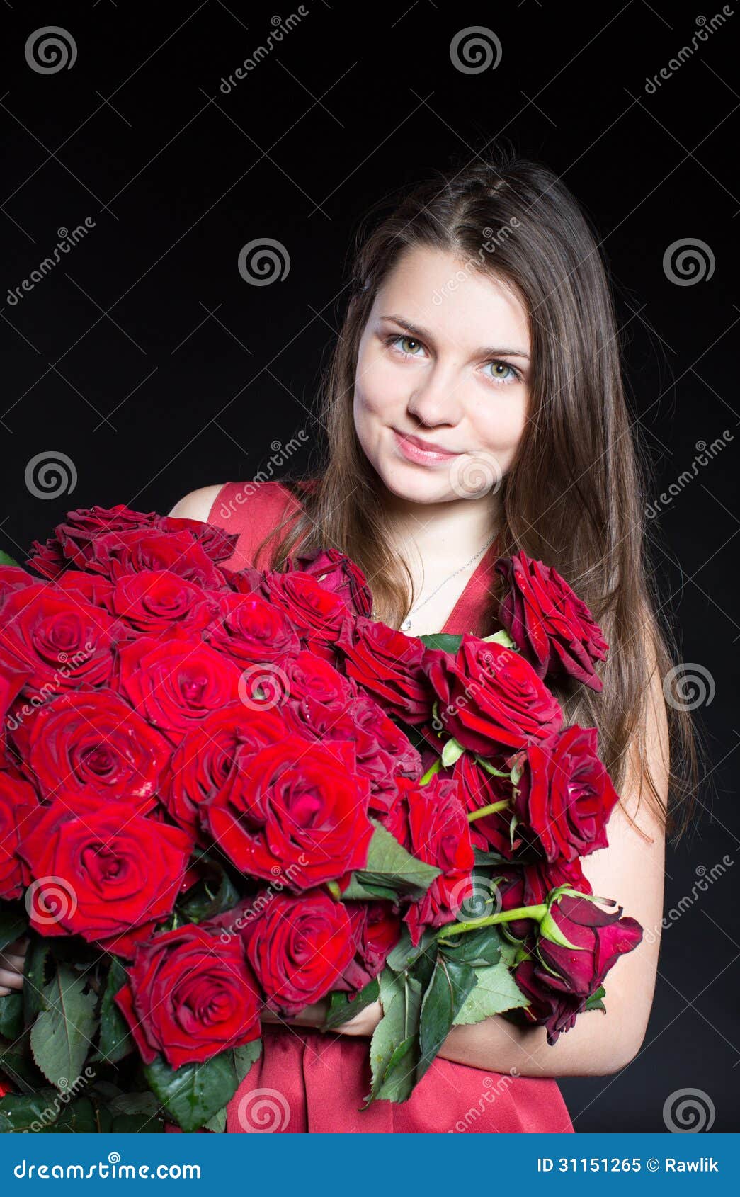 Beautiful girl with roses stock image. Image of love - 31151265