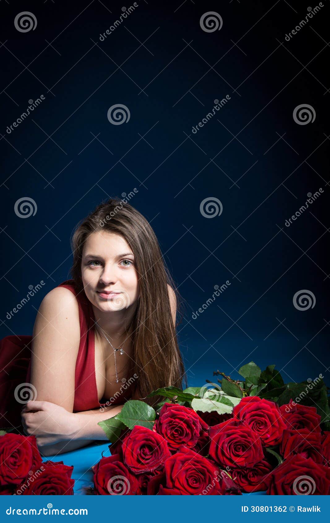 Beautiful girl with roses stock photo. Image of love - 30801362