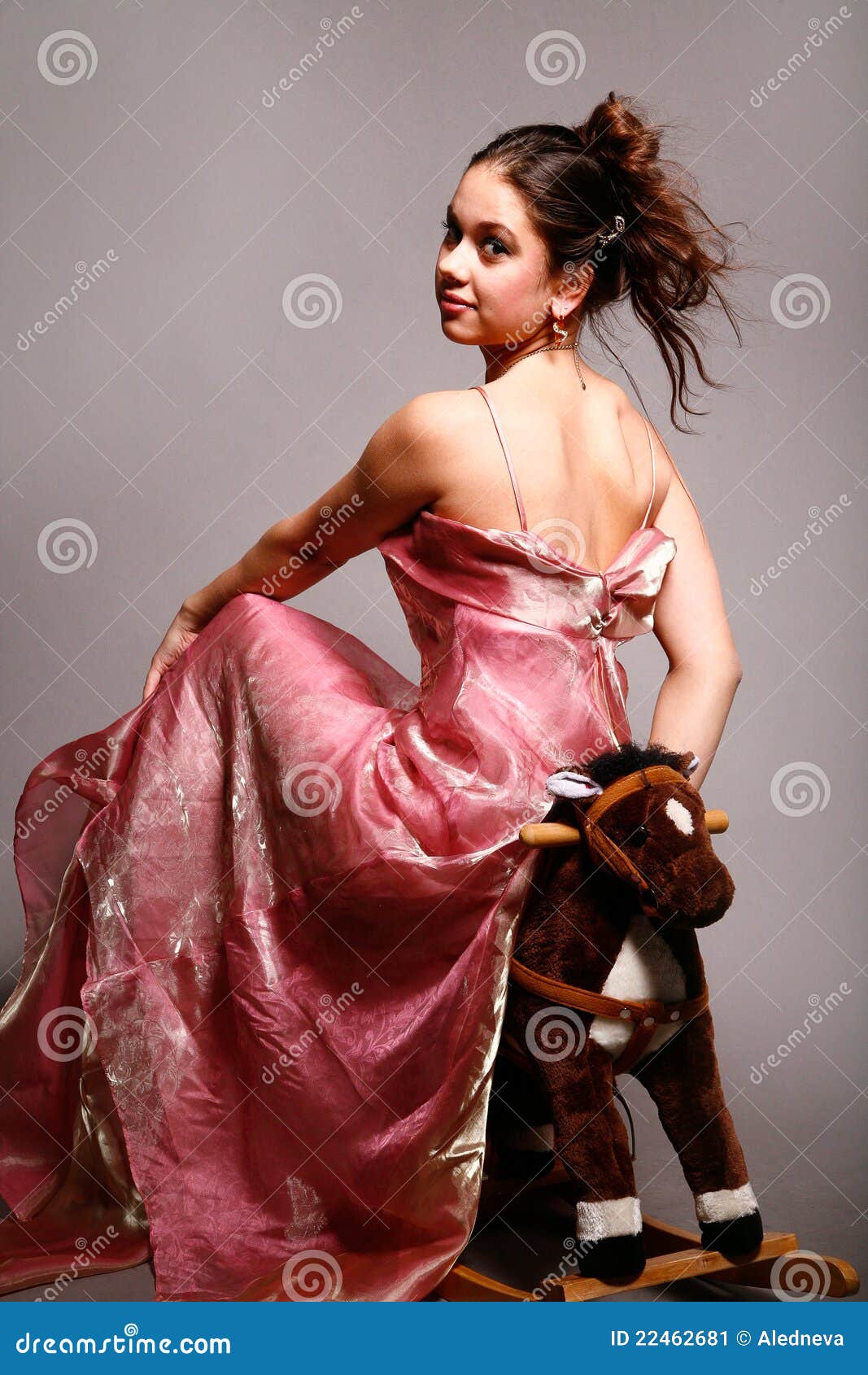 Beautiful Girl on a Roundabout Stock Image - Image of forest, clothing ...