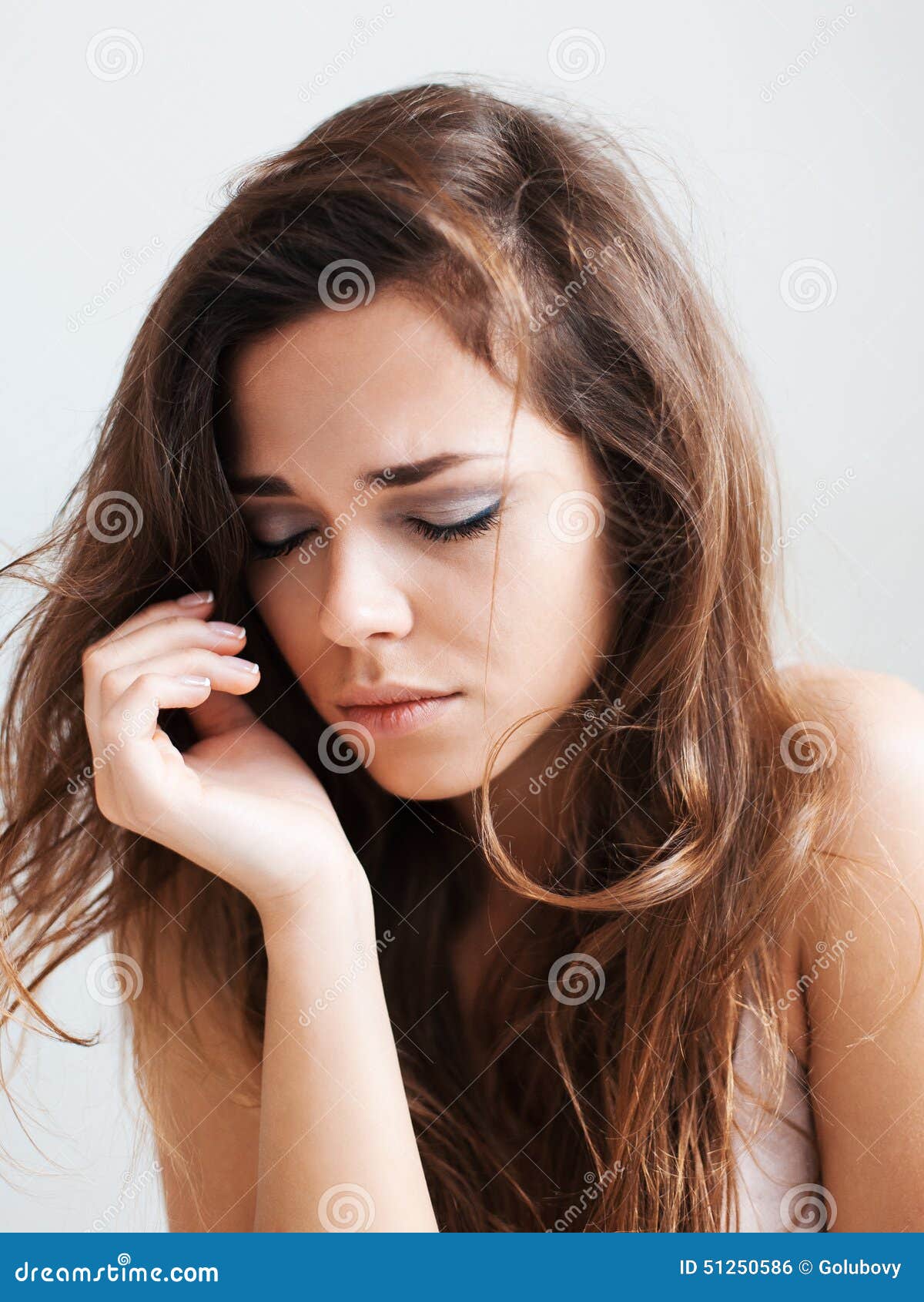 The Beautiful Girl with a Sad Look Stock Photo - Image of person ...