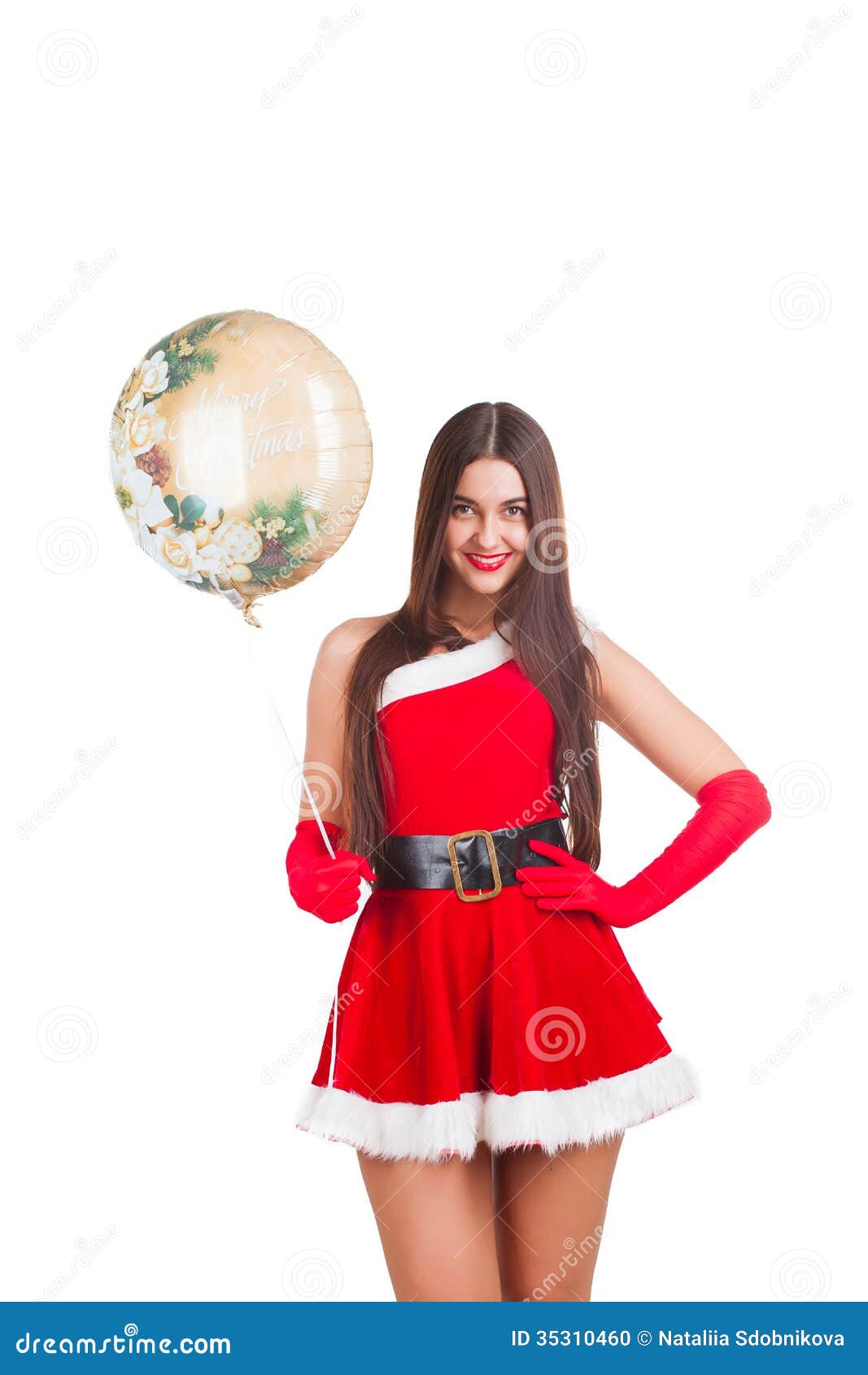 Beautiful Girl in Santa Costume Stock Photo - Image of person ...