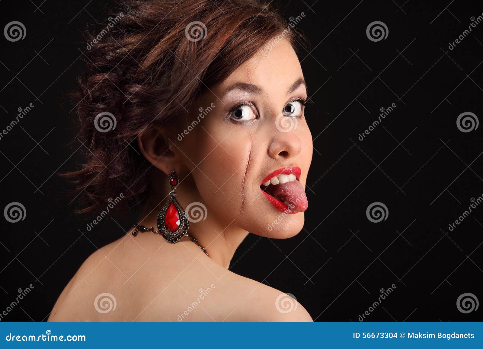 Beautiful Girl with a Scar on Face and Shoulder Stock Photo - Image of ...