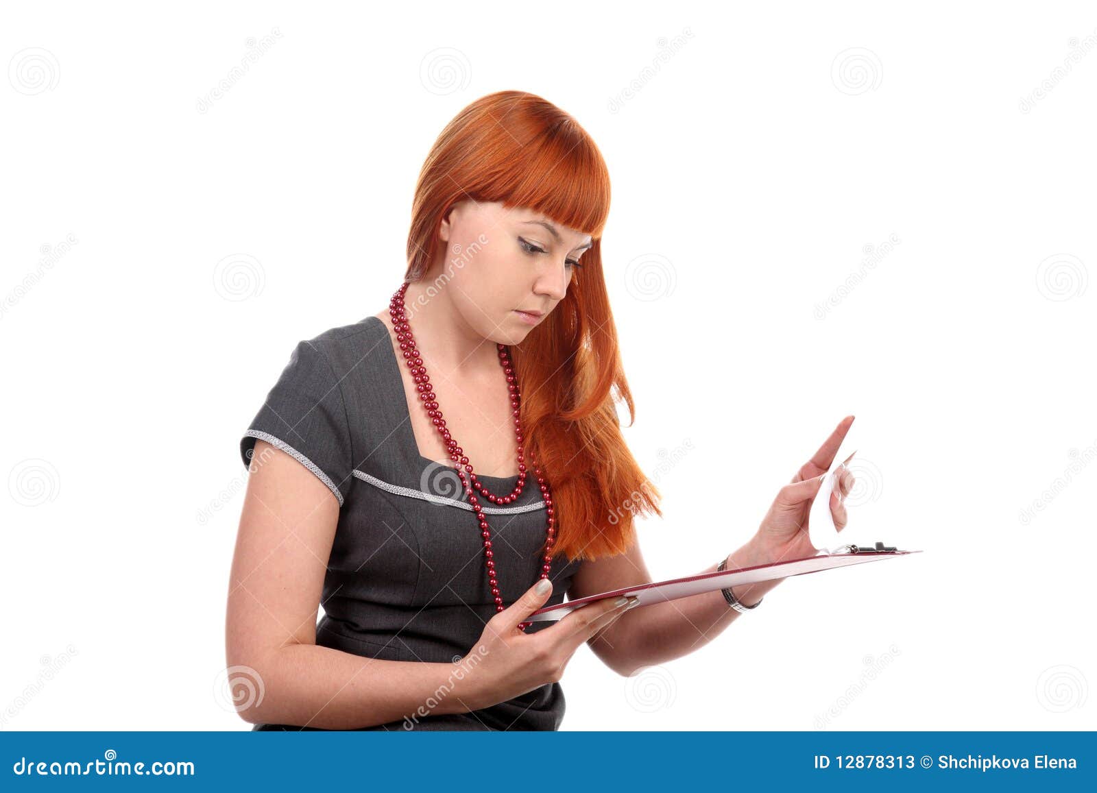 Beautiful girl - secretary stock image. Image of caucasian - 12878313