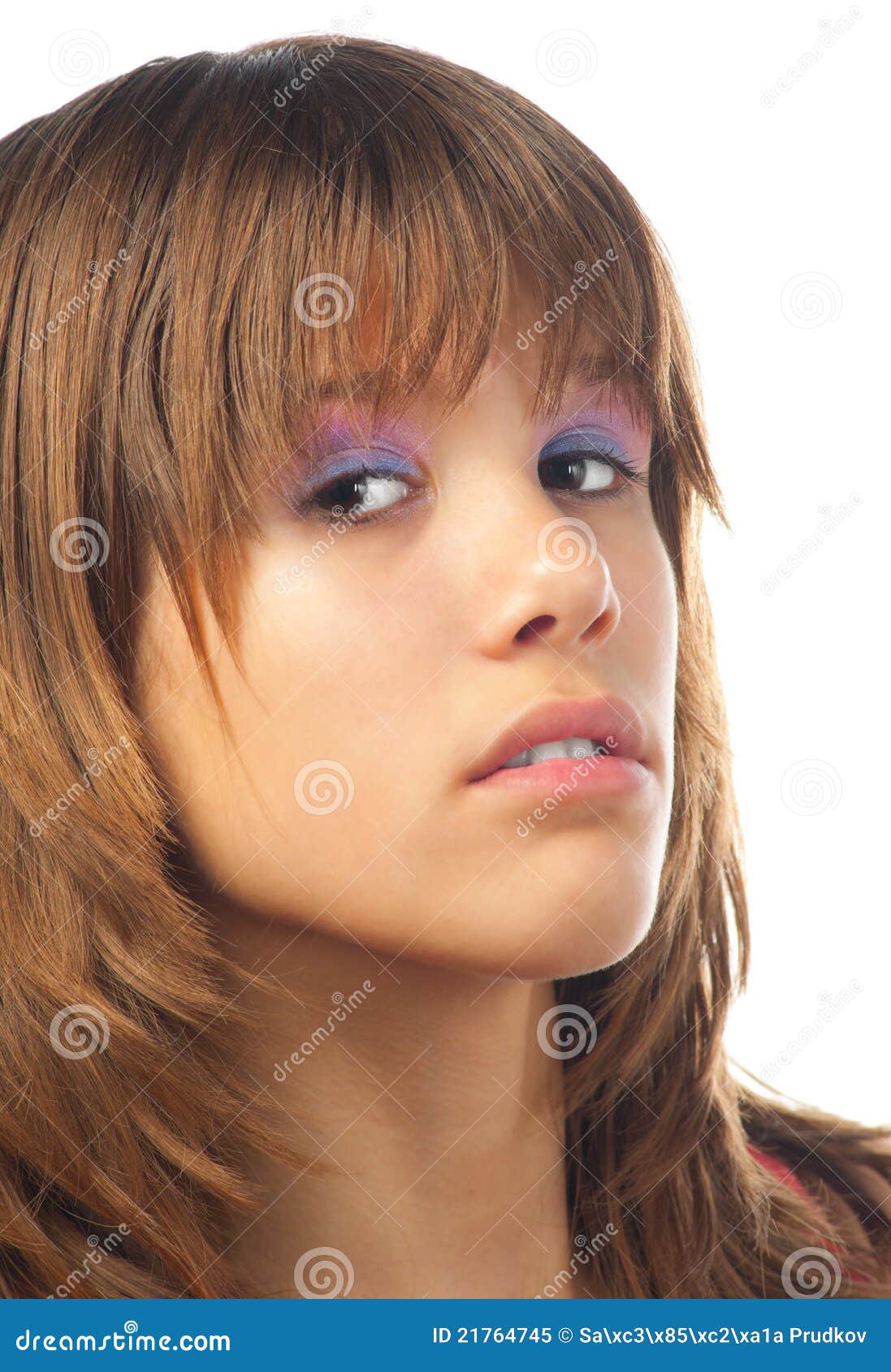 Beautiful Girl with Serious Look on Her Face Stock Image - Image of ...