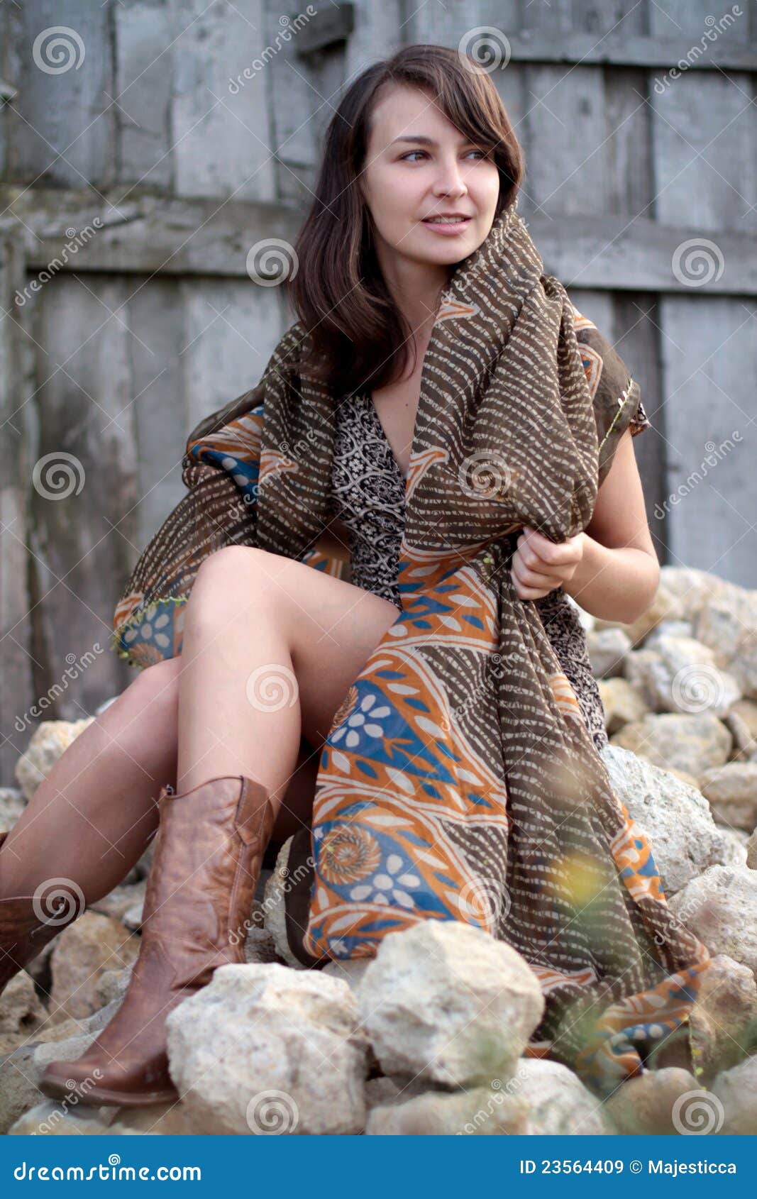 Beautiful girl with shawl stock image. Image of country - 23564409