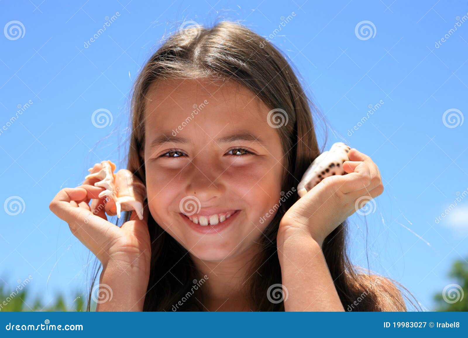 Beautiful Girl with Shell at the Beach Stock Image - Image of holding ...