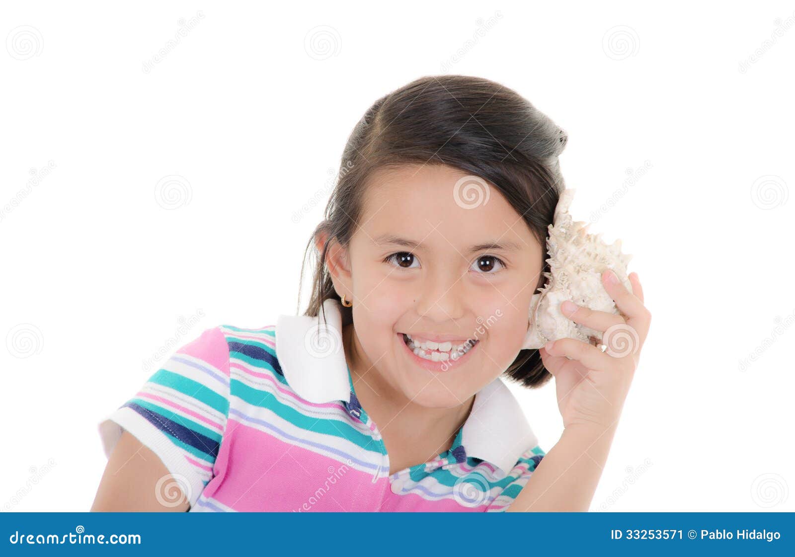 Beautiful girl with shell stock image. Image of fashion - 33253571