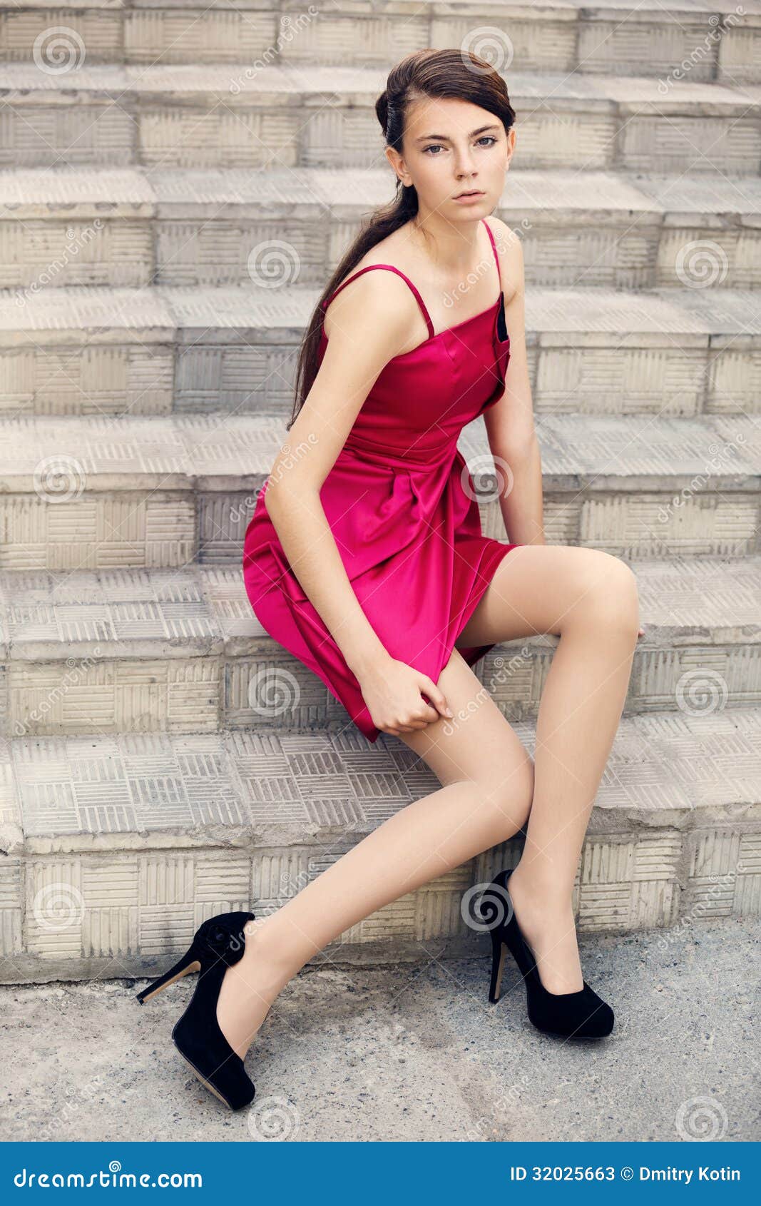 Beautiful girl stock image. Image of pastel, color, steps - 32025663